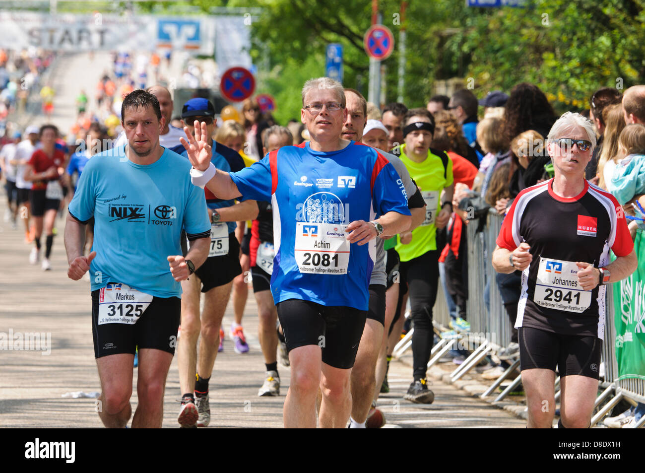 Marathon runners at the annual Trollinger-Marathon in Heilbronn ...