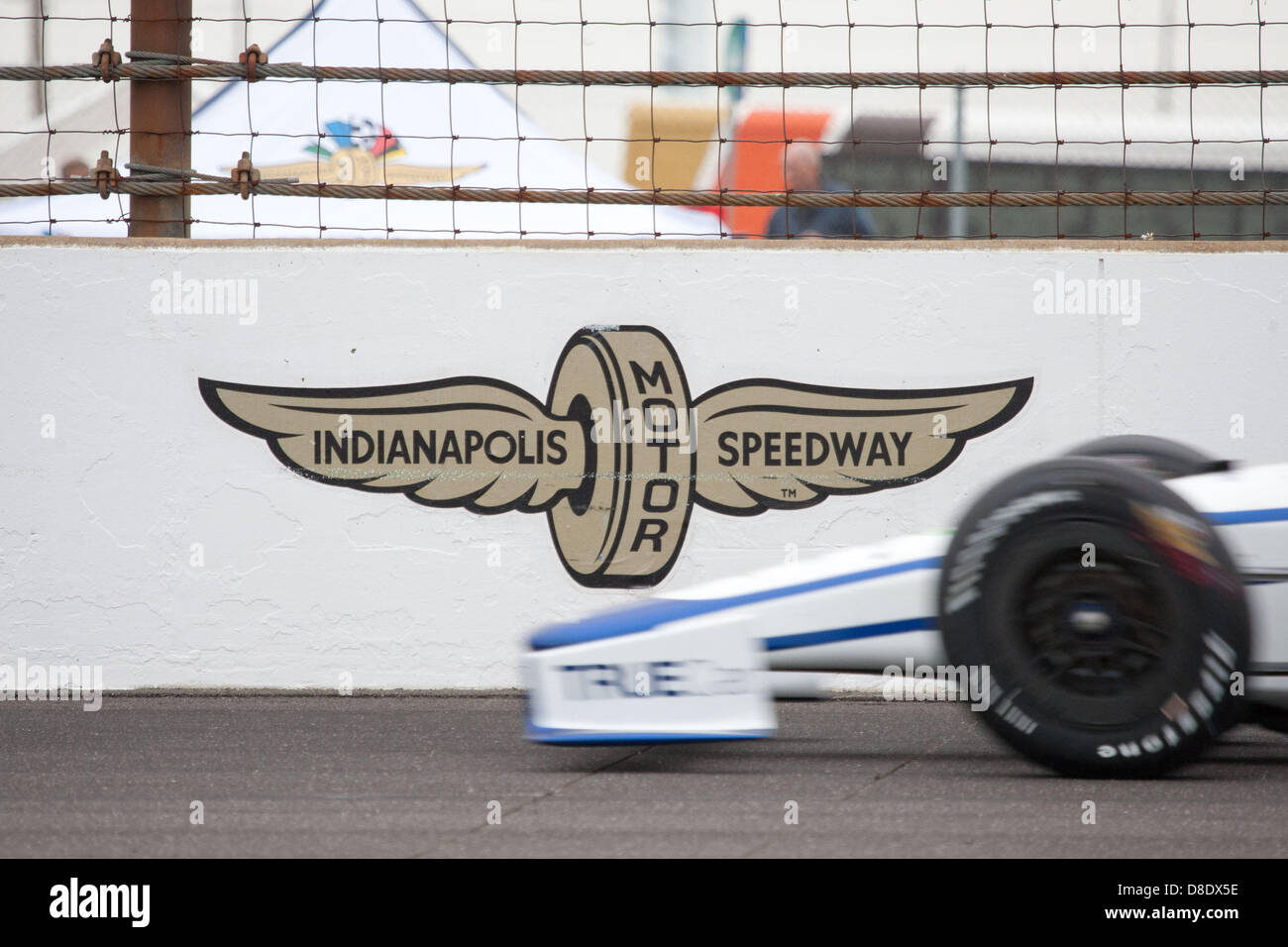The indianapolis motor speedway logo on the wall hi-res stock ...