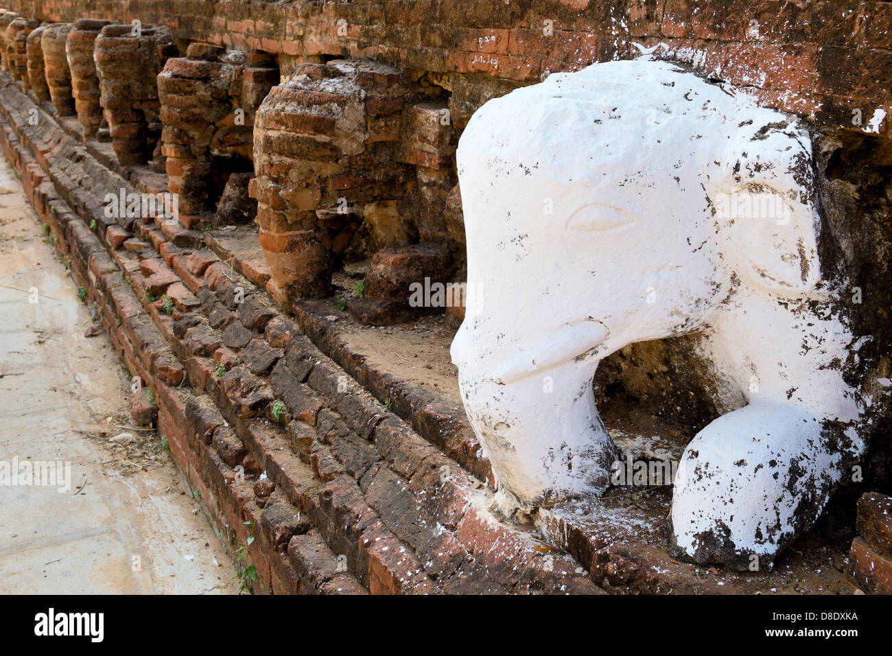 Restored elephant head at Sitana Gyi Hpaya Pagoda, Bagan, Myanmar Stock ...