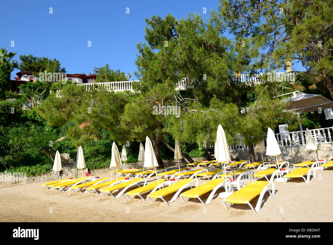 Beach on Mediterranean turkish resort, Fethiye, Turkey Stock Photo - Alamy