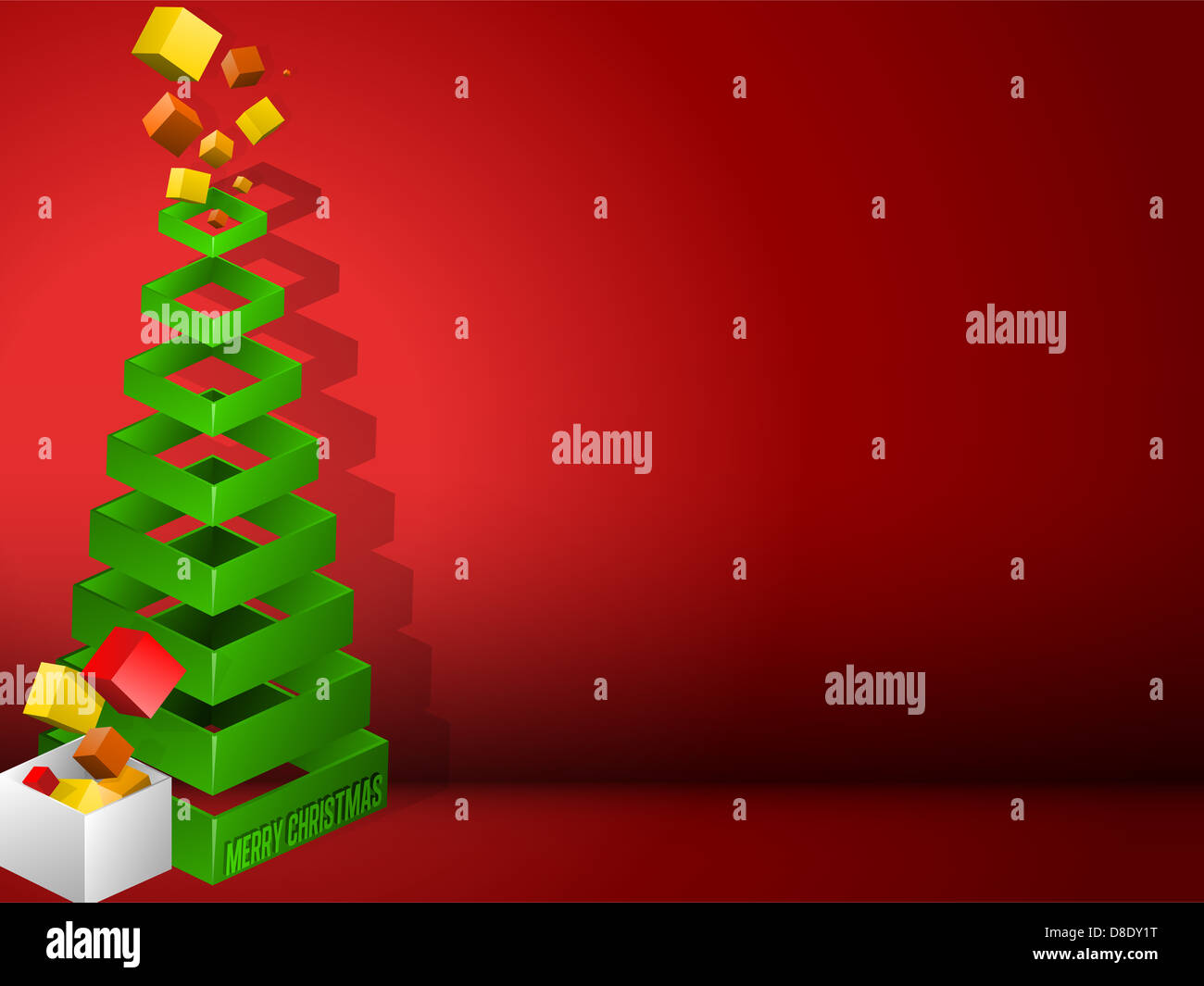 Vector - Christmas Tree Geometric Pyramid with Gifts Stock Photo - Alamy