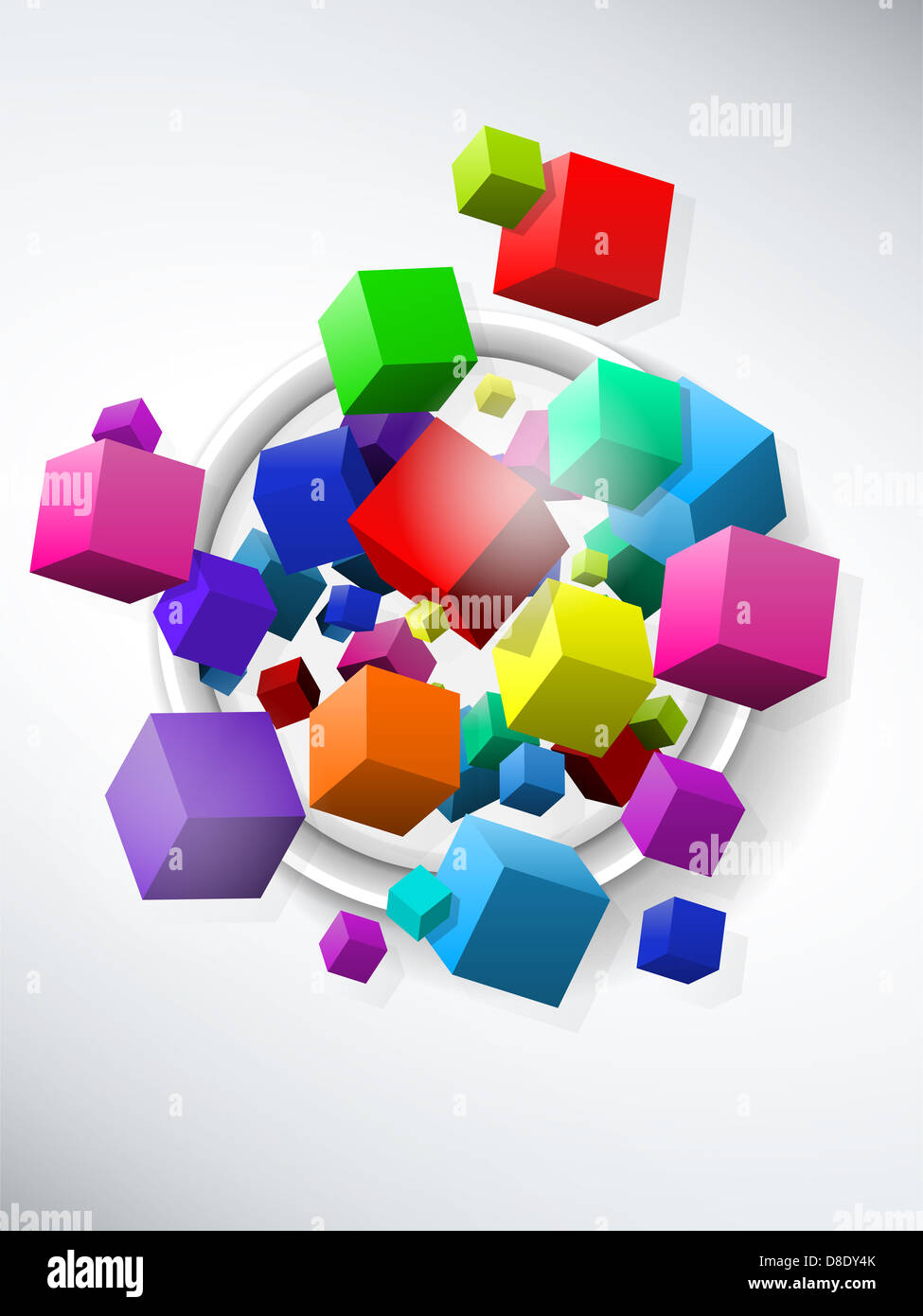 Vector - Colorful Flying Cubes Background Stock Photo - Alamy