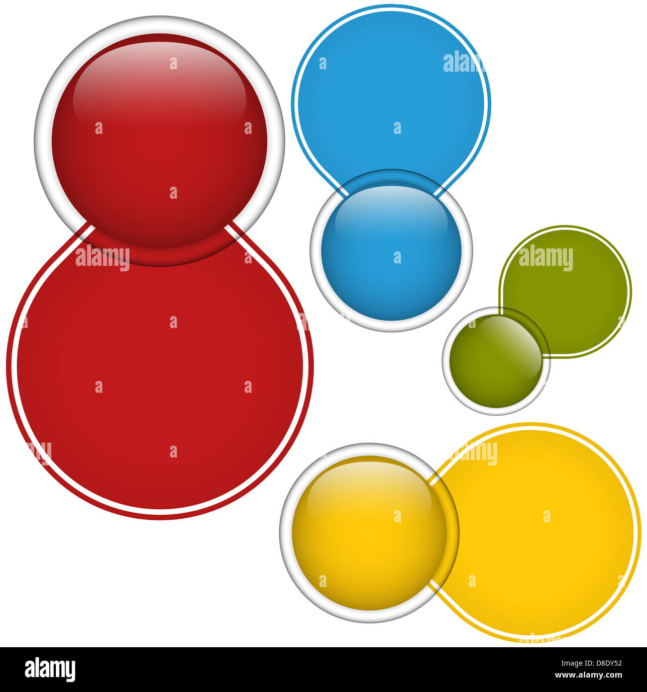 Vector - Set of Four Glass Circle Buttons Stock Photo - Alamy