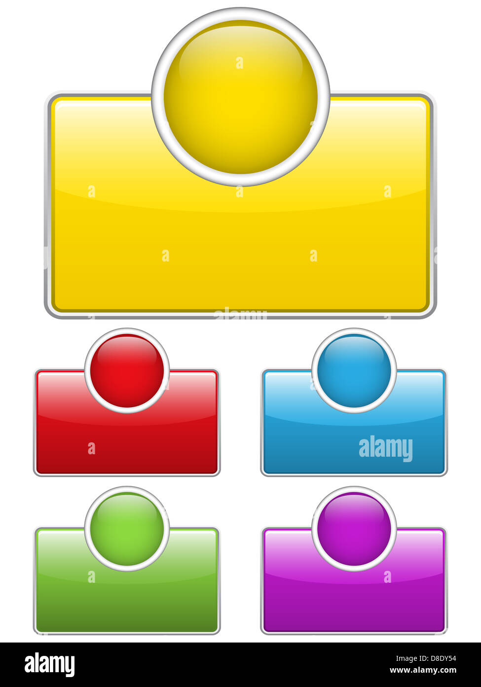 Vector - Glossy web buttons with colored boxes Stock Photo - Alamy