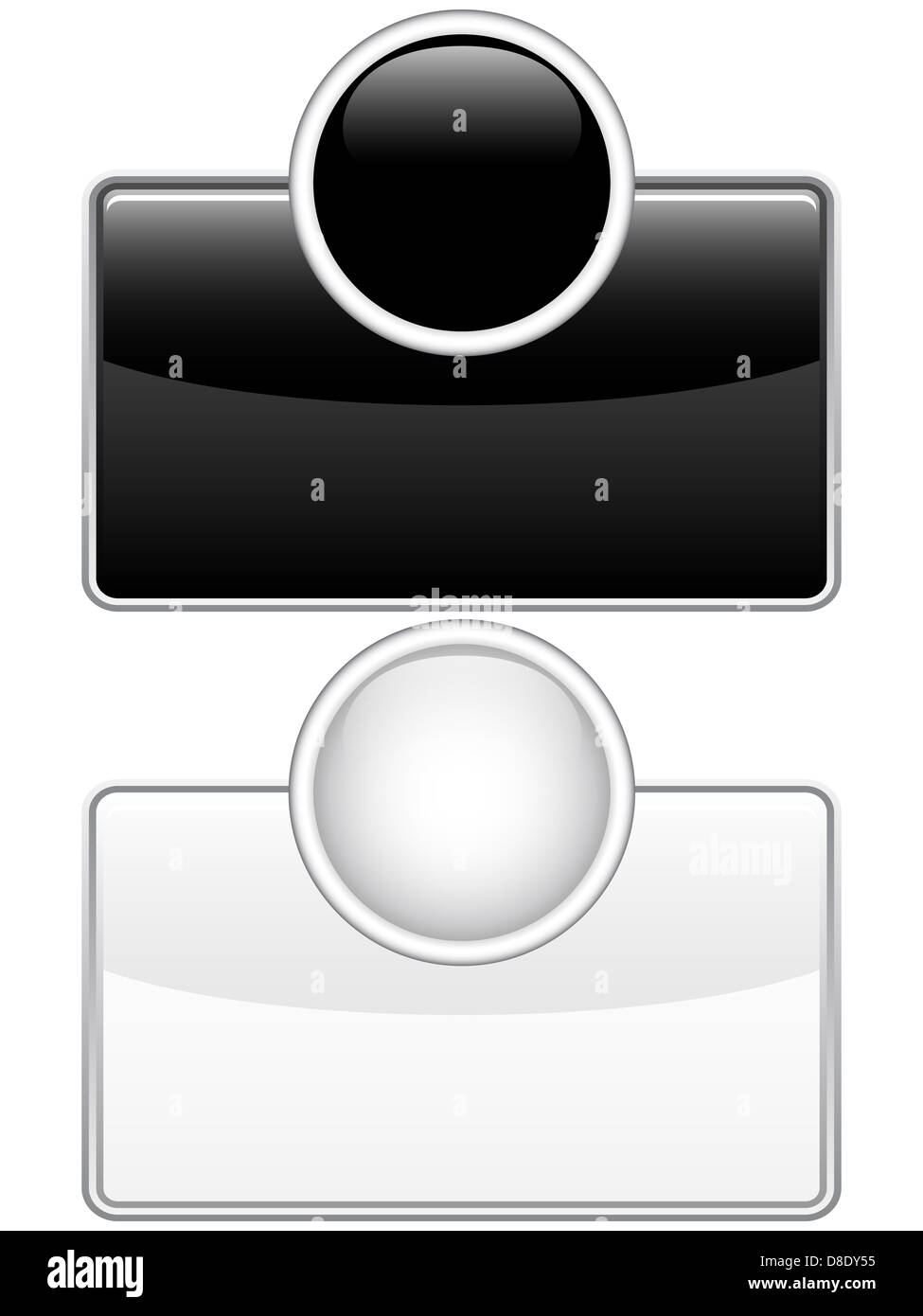 Vector - Glossy web buttons black and white Stock Photo - Alamy