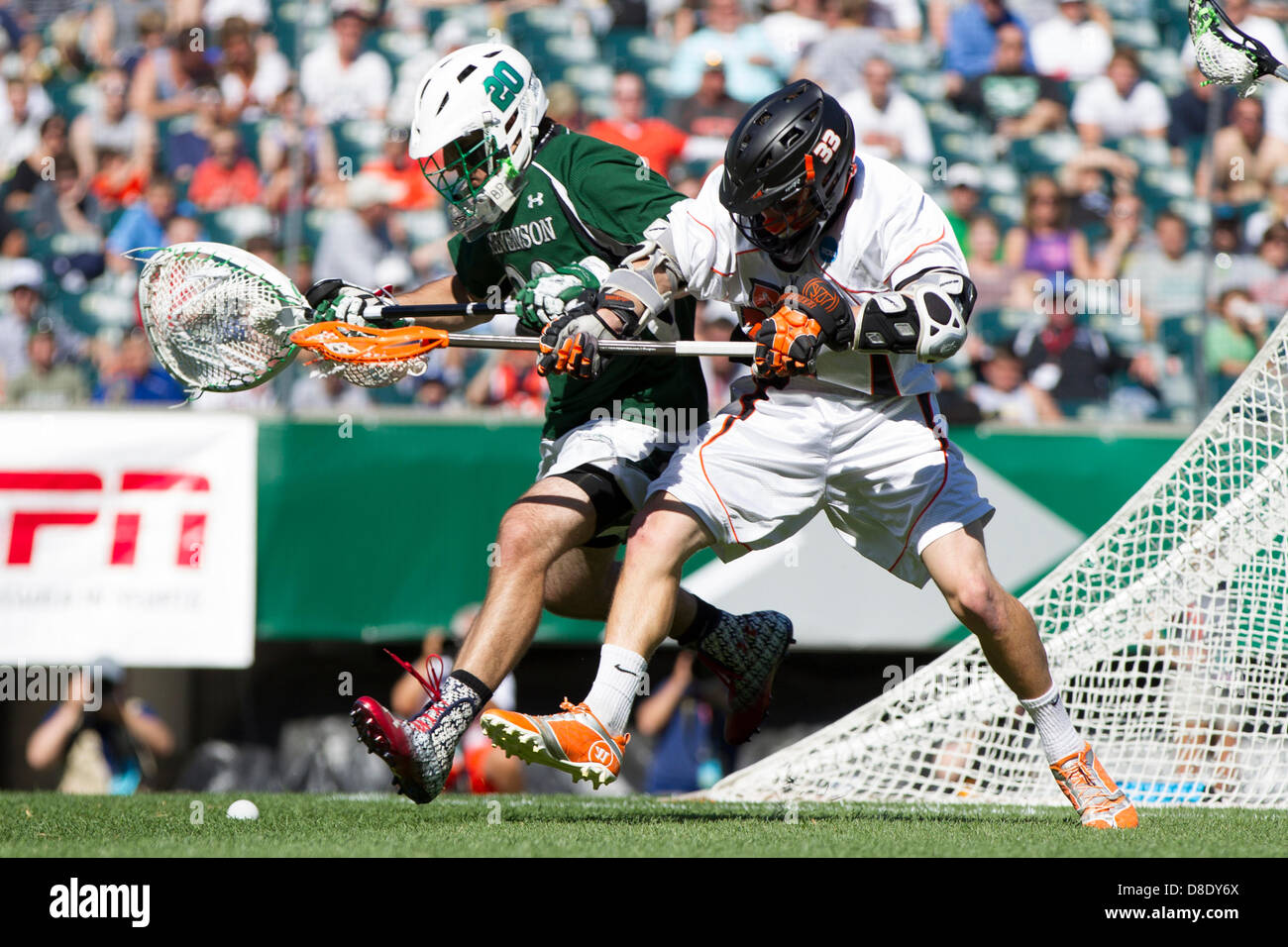 May 26, 2013: Stevenson Mustangs goalie Dimitri Pecunes (20) goes after ...
