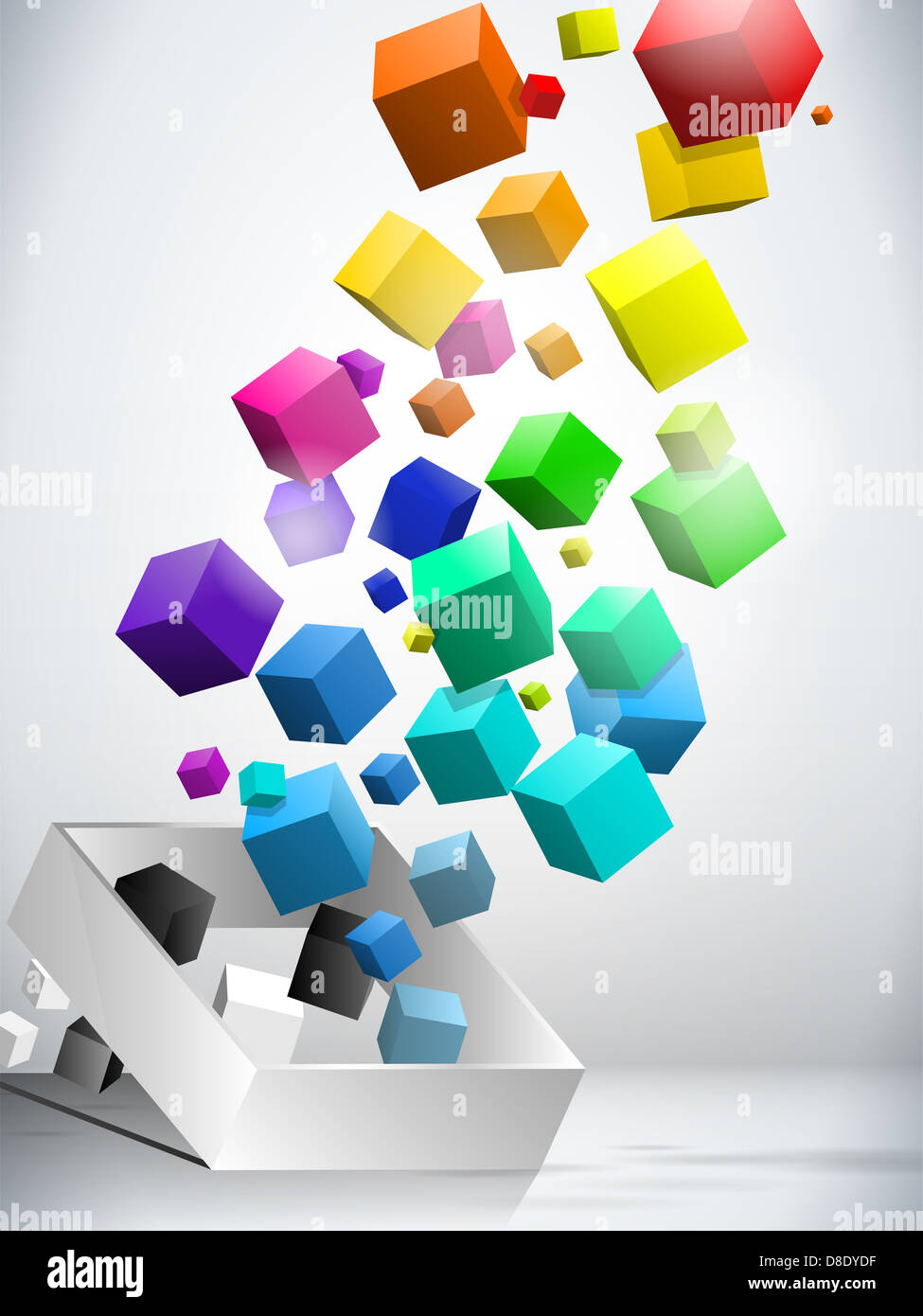 Vector - Colorful Flying Cubes Background Stock Photo - Alamy