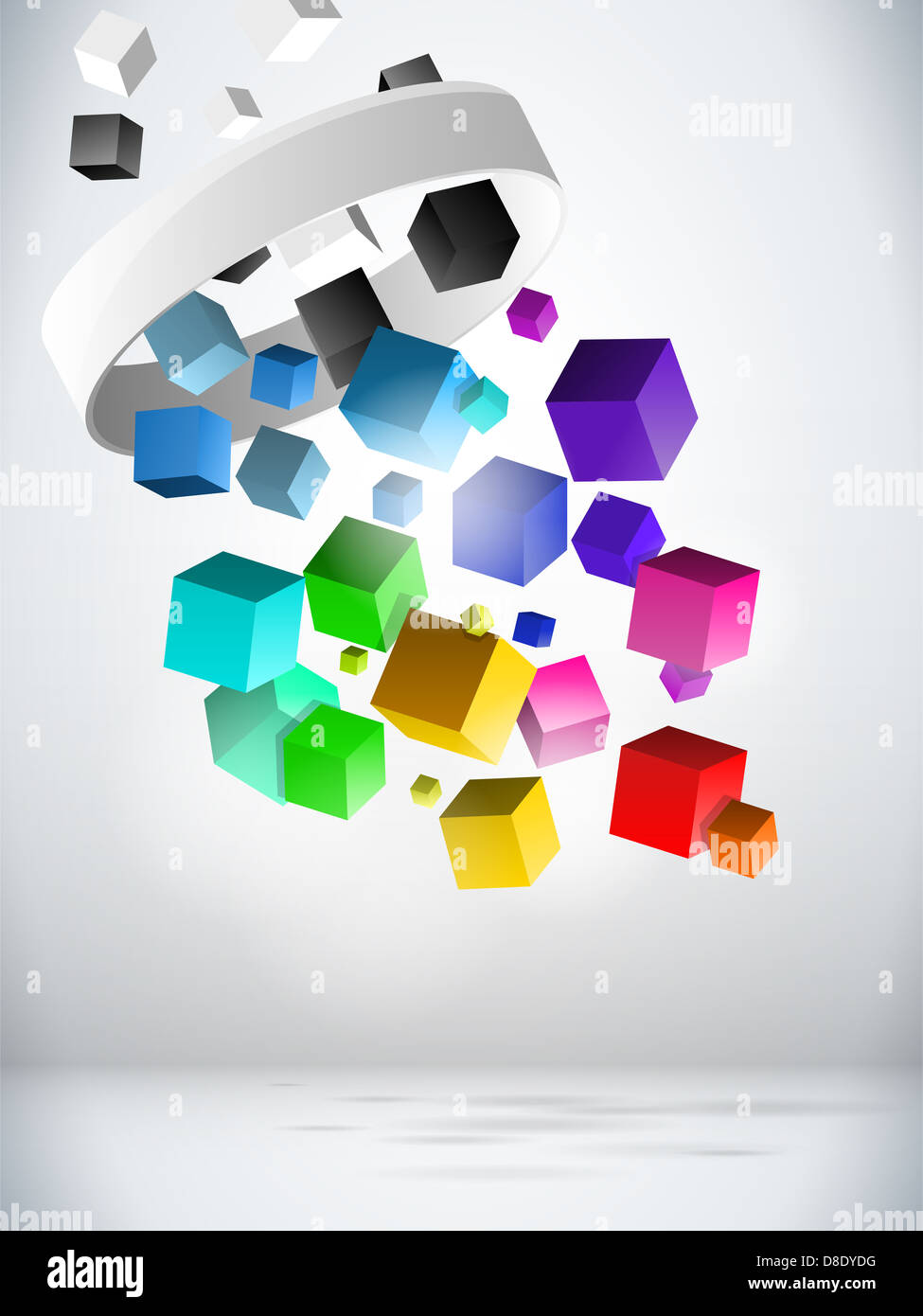 Vector - Colorful Flying Cubes Background Stock Photo - Alamy