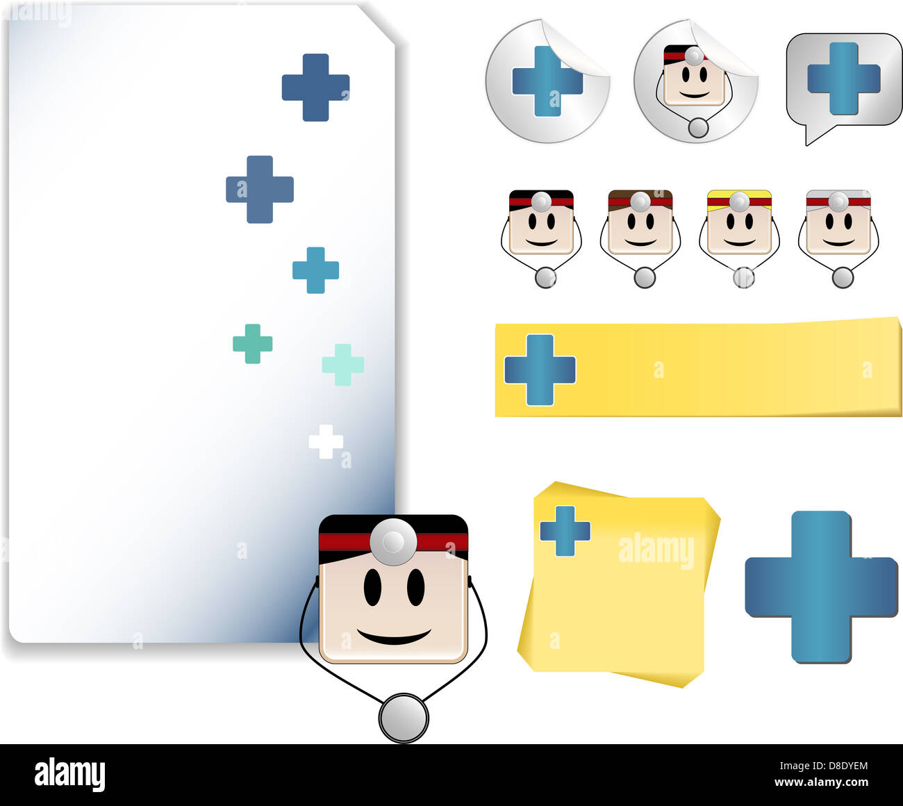 Set of Nurse Day Celebration Day with note, sticker, adhesive, and ...