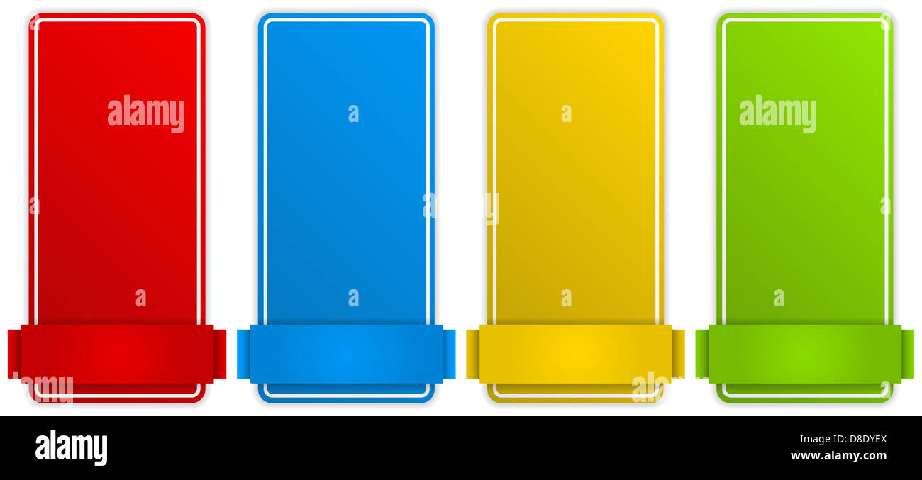 Vector - Set of Colorful Text Box Stock Photo - Alamy