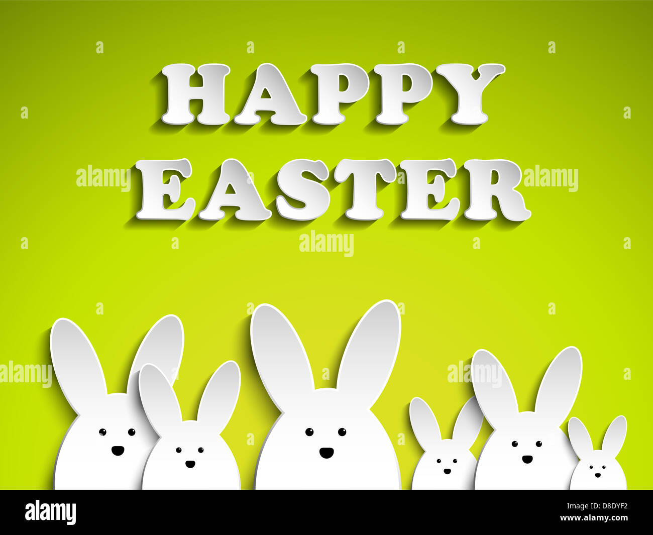 Vector - Happy Easter Rabbit Bunny on Green Background Stock Photo - Alamy