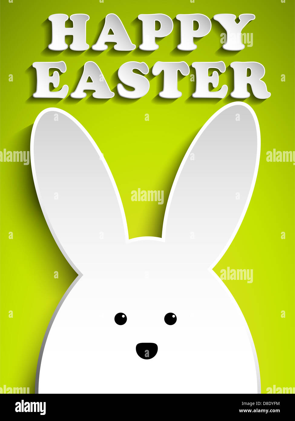 Vector - Happy Easter Rabbit Bunny on Green Background Stock Photo - Alamy