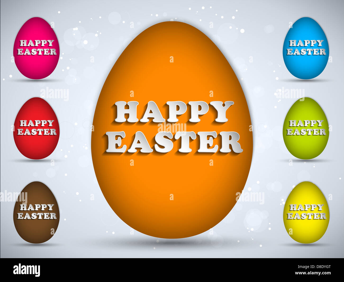 Vector - Happy Easter Eggs Colorful Set Stock Photo - Alamy