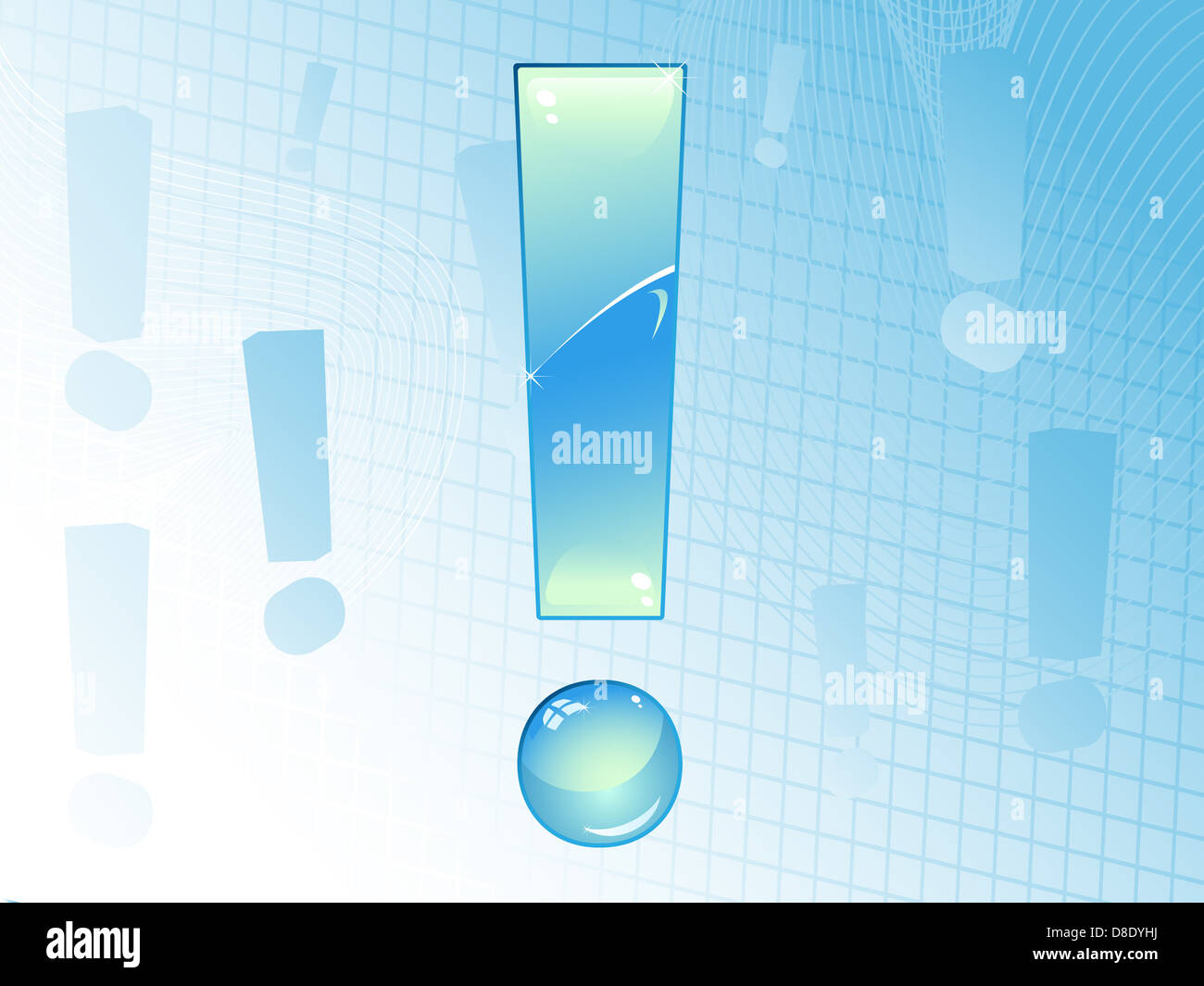 Blue and Glossy Exclamation Mark Background. Editable Vector Image ...