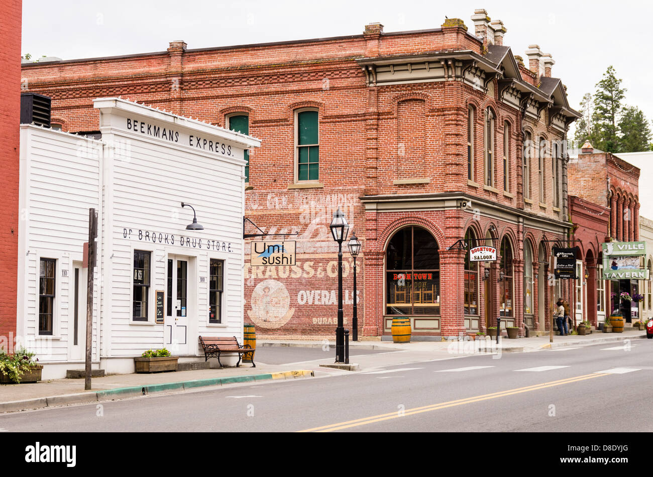 Jacksonville, Oregon, USA. Historic buildings on main street of the ...