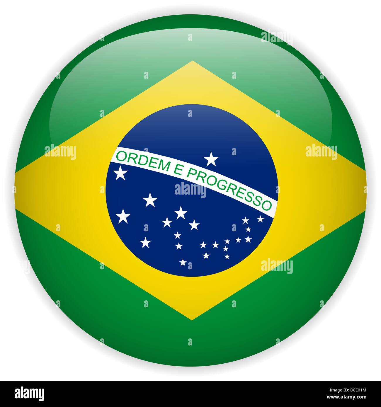 Vector - Brazil Flag Glossy Button Stock Photo - Alamy