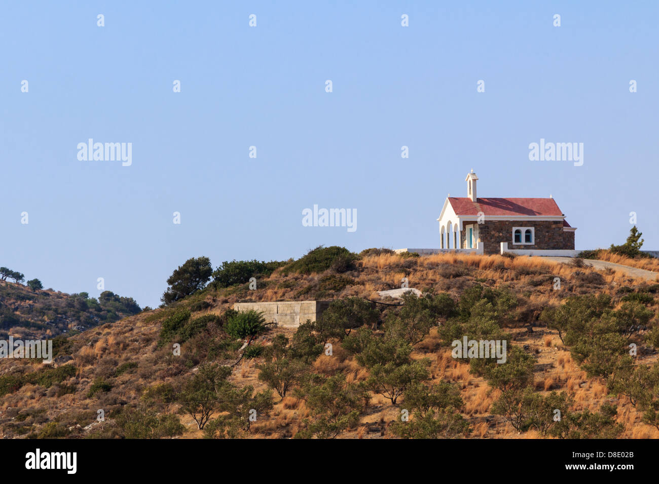 A greek church on a hill in Crete, Greece Stock Photo - Alamy