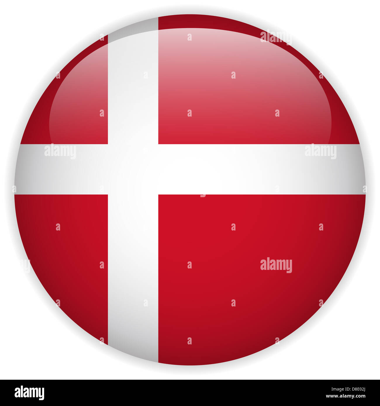 Vector - Denmark Flag Glossy Button Stock Photo - Alamy
