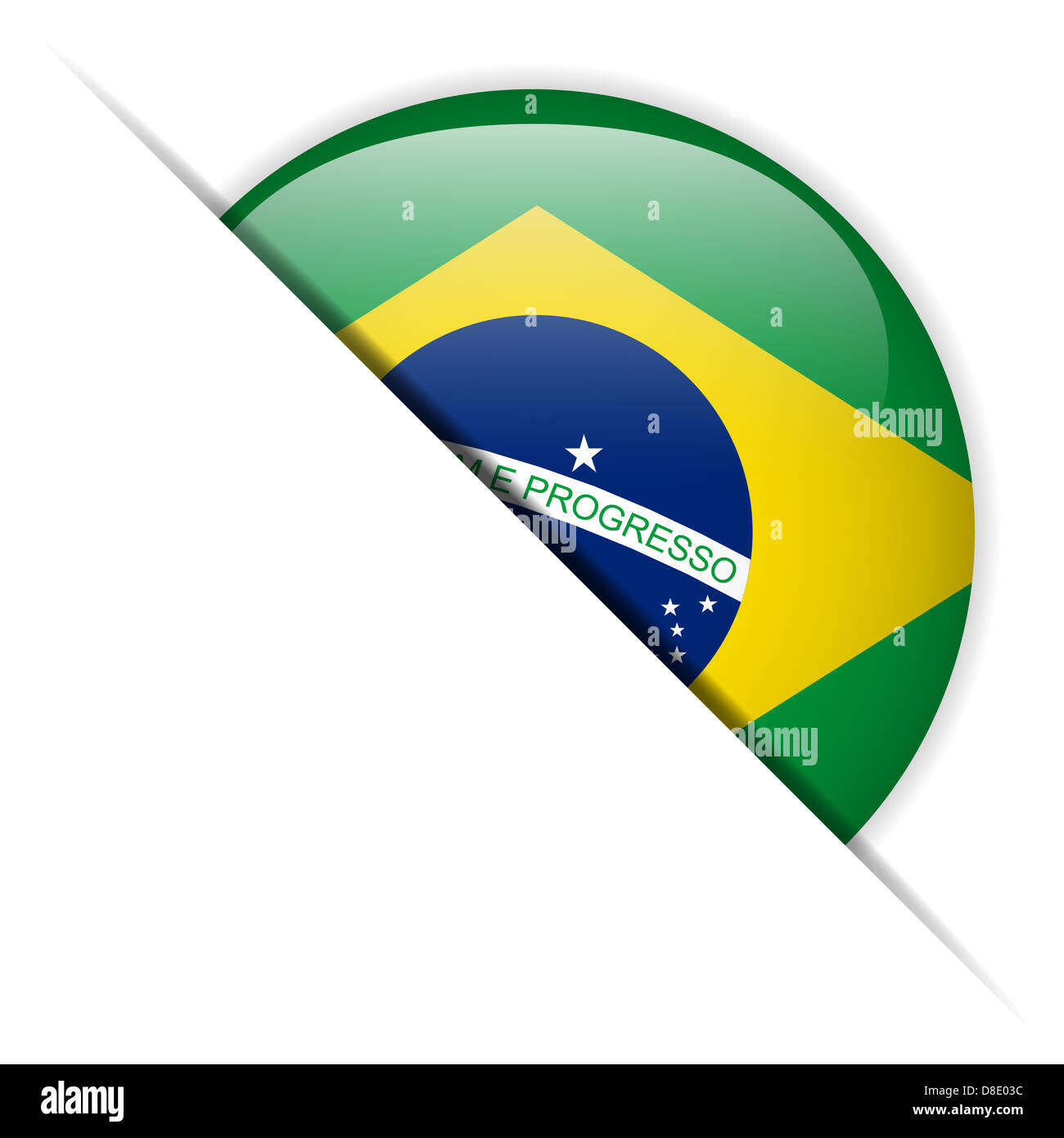 Vector - Brazil Flag Glossy Button Stock Photo - Alamy