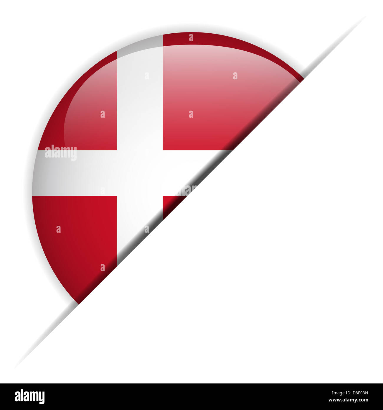 Vector - Denmark Flag Glossy Button Stock Photo - Alamy