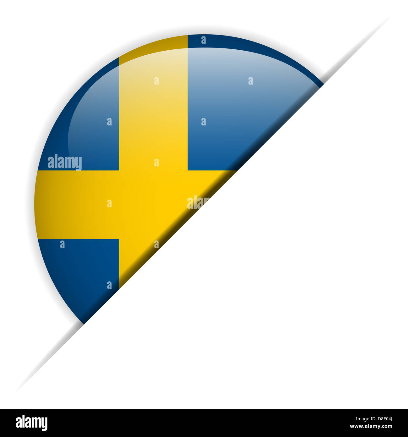 Vector - Sweden Flag Glossy Button Stock Photo - Alamy