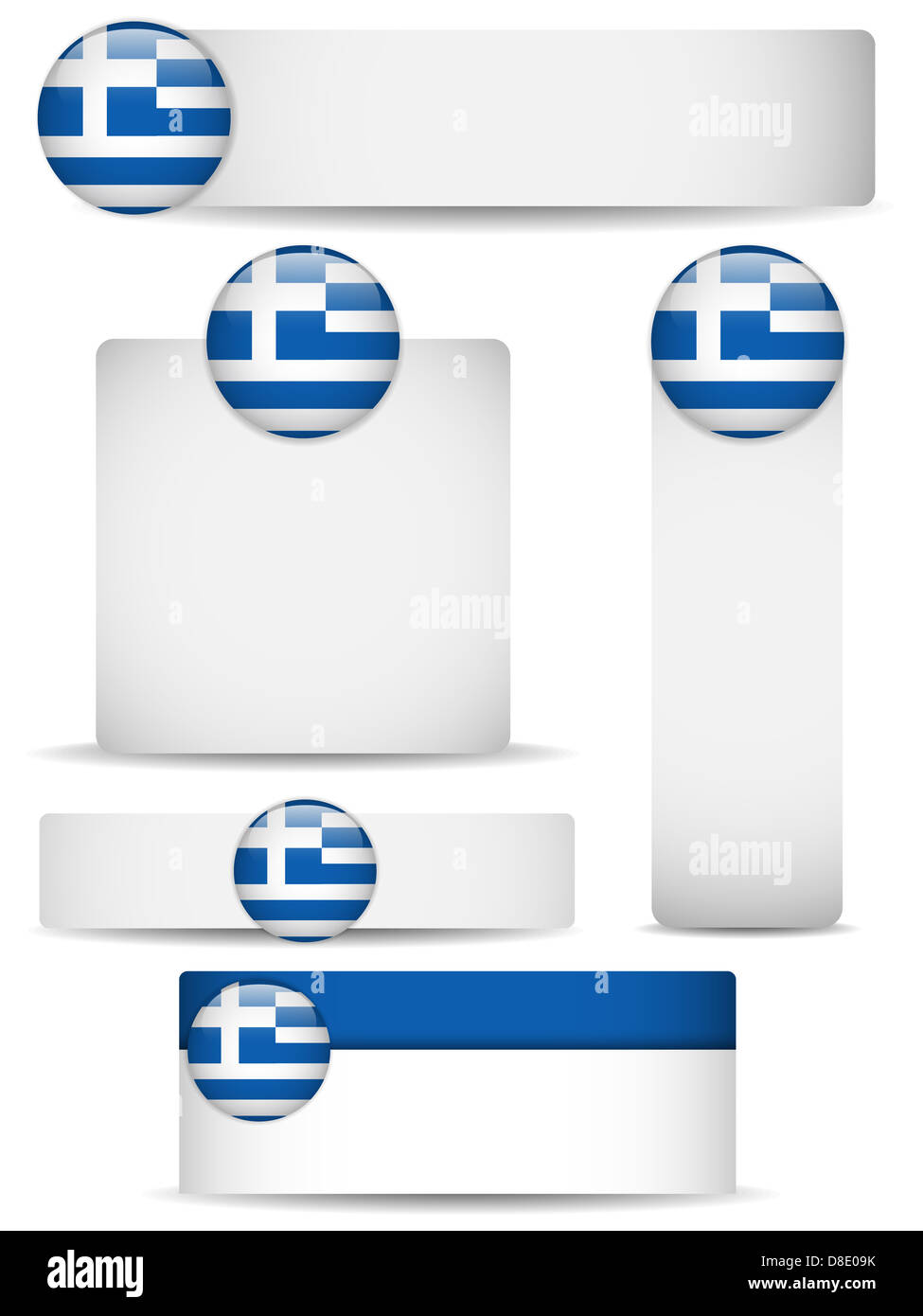 Greece flag vector collection hi-res stock photography and images - Alamy