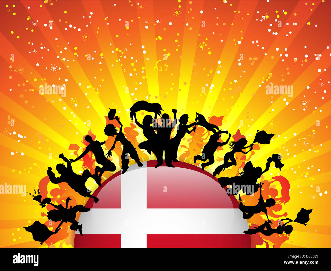 Vector - Denmark Sport Fan Crowd with Flag Stock Photo - Alamy