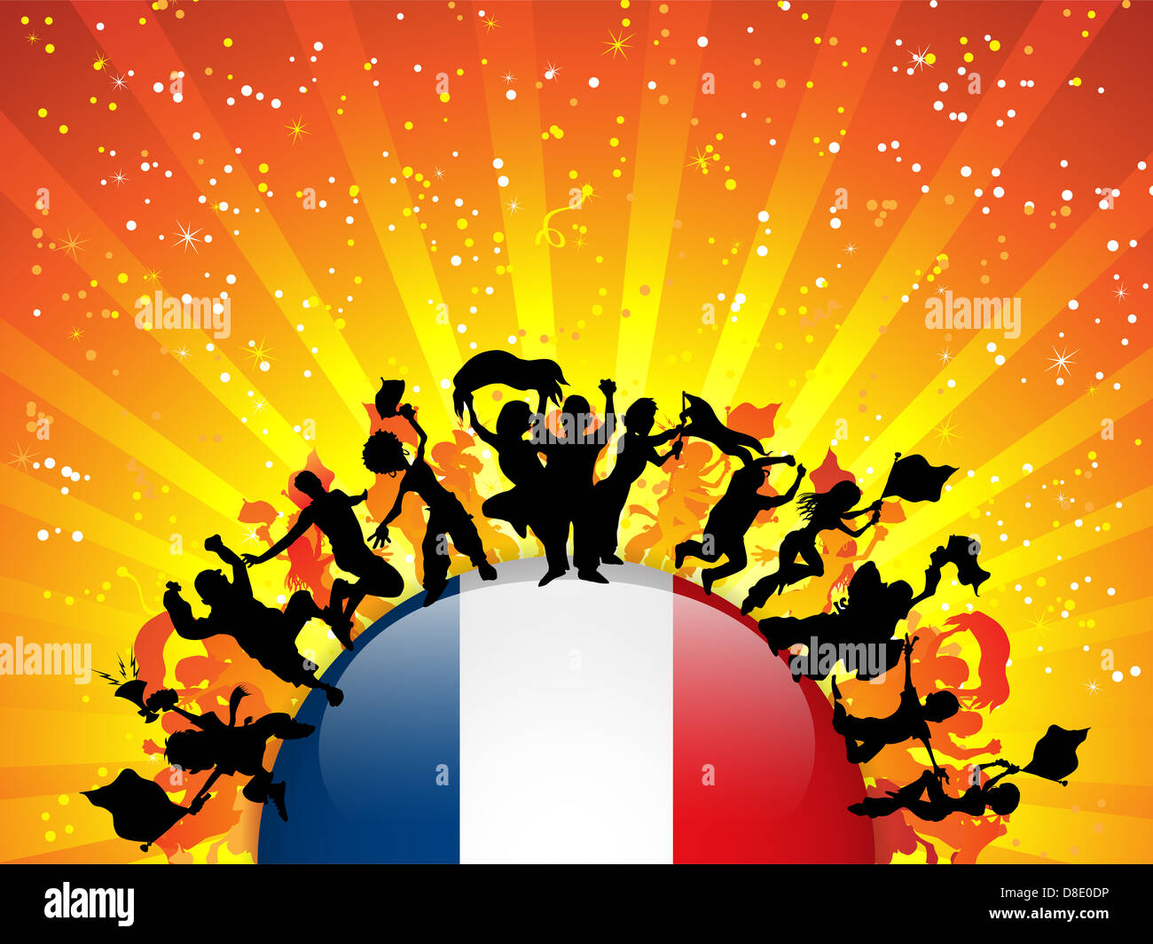 Vector - France Sport Fan Crowd with Flag Stock Photo - Alamy