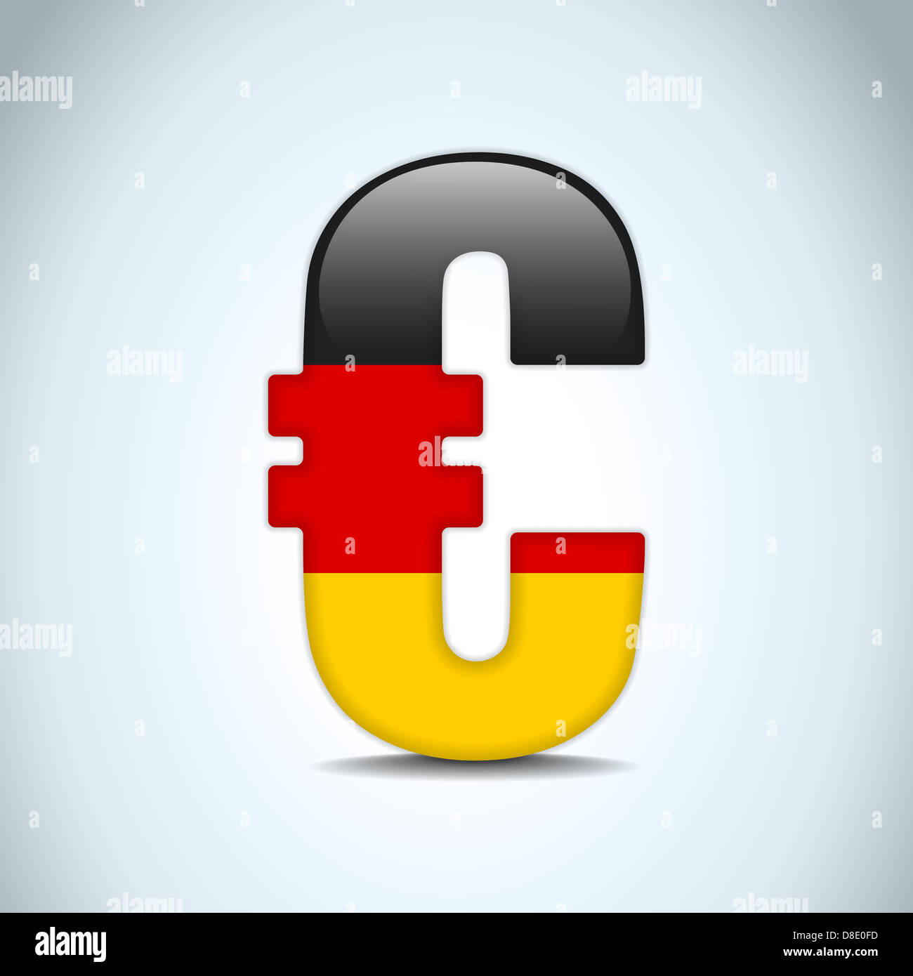 Vector - Euro Symbol with Germany Flag Stock Photo - Alamy