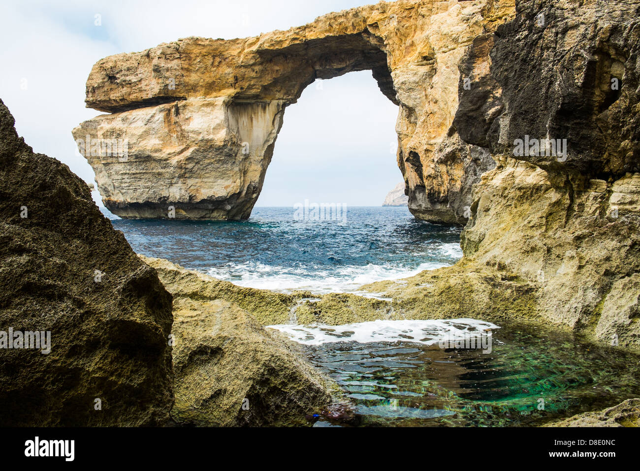 Azure Window on the Mediterranean on the beautiful island of Gozo Stock ...