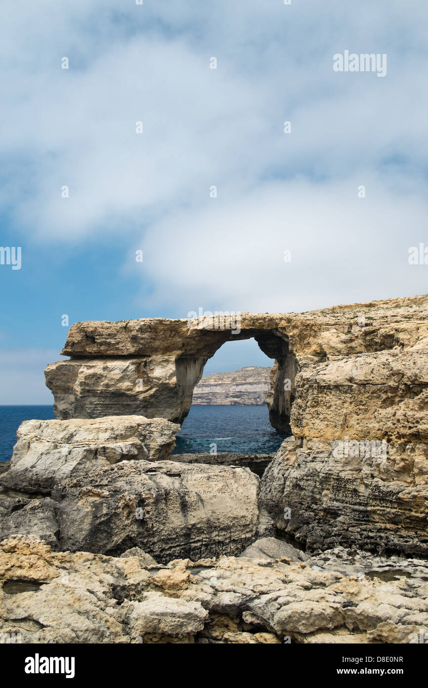 Azure Window on the Mediterranean on the beautiful island of Gozo Stock ...