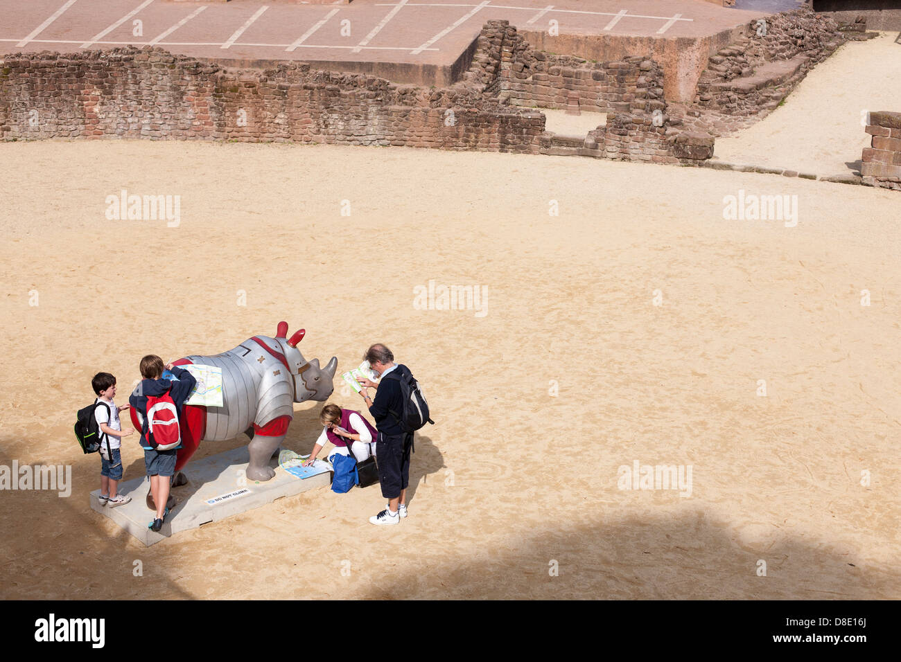 The Roman colosseum in the center of the Roman city of Chester ...