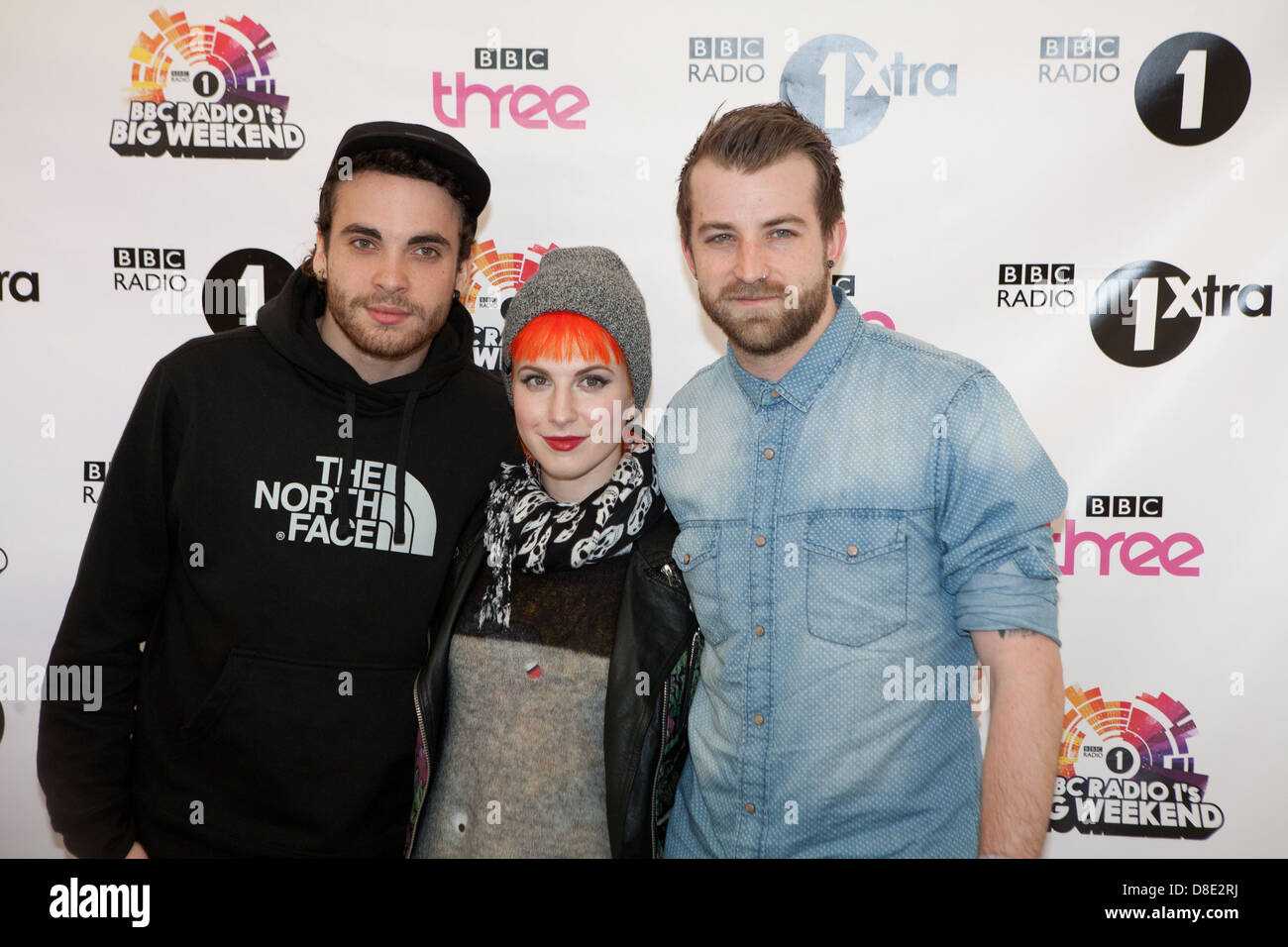 Paramore vocalist Hayley Williams (centre), bassist Jeremy Davis ...
