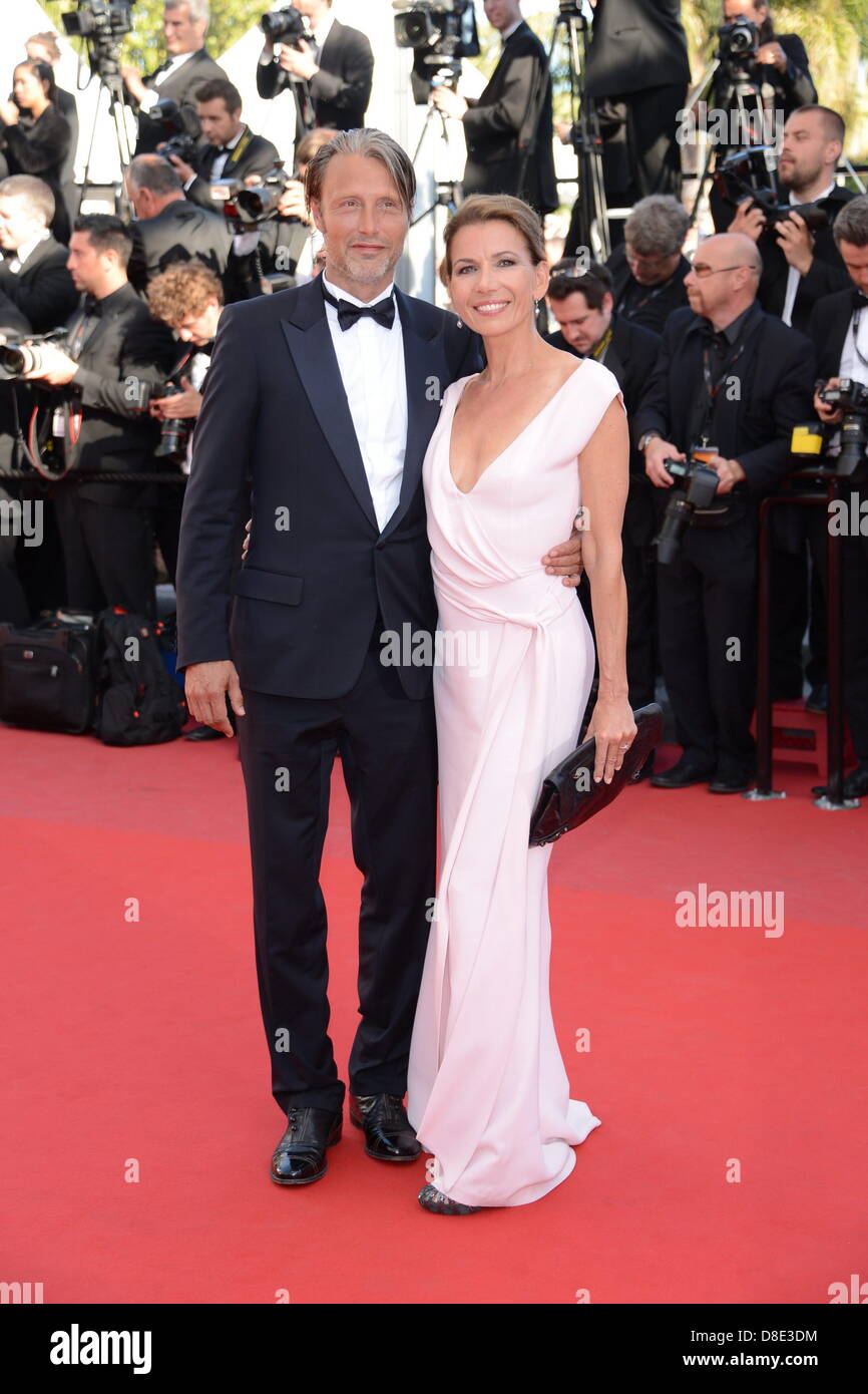 Cannes, France. May 26, 2013. Actor Mads Mikkelsen and Hanne Jacobsen ...