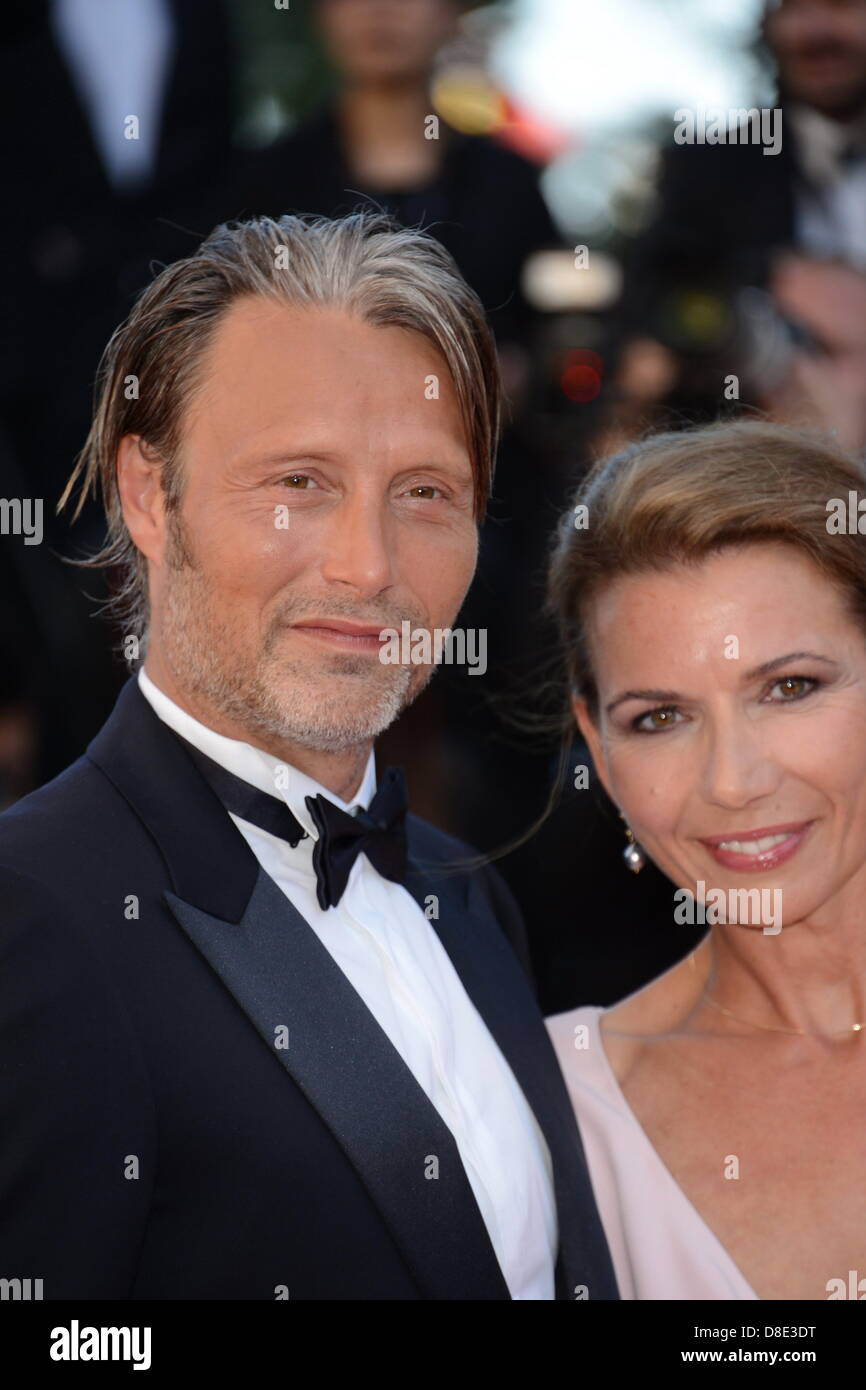 Cannes, France. May 26, 2013. Actor Mads Mikkelsen and Hanne Jacobsen ...