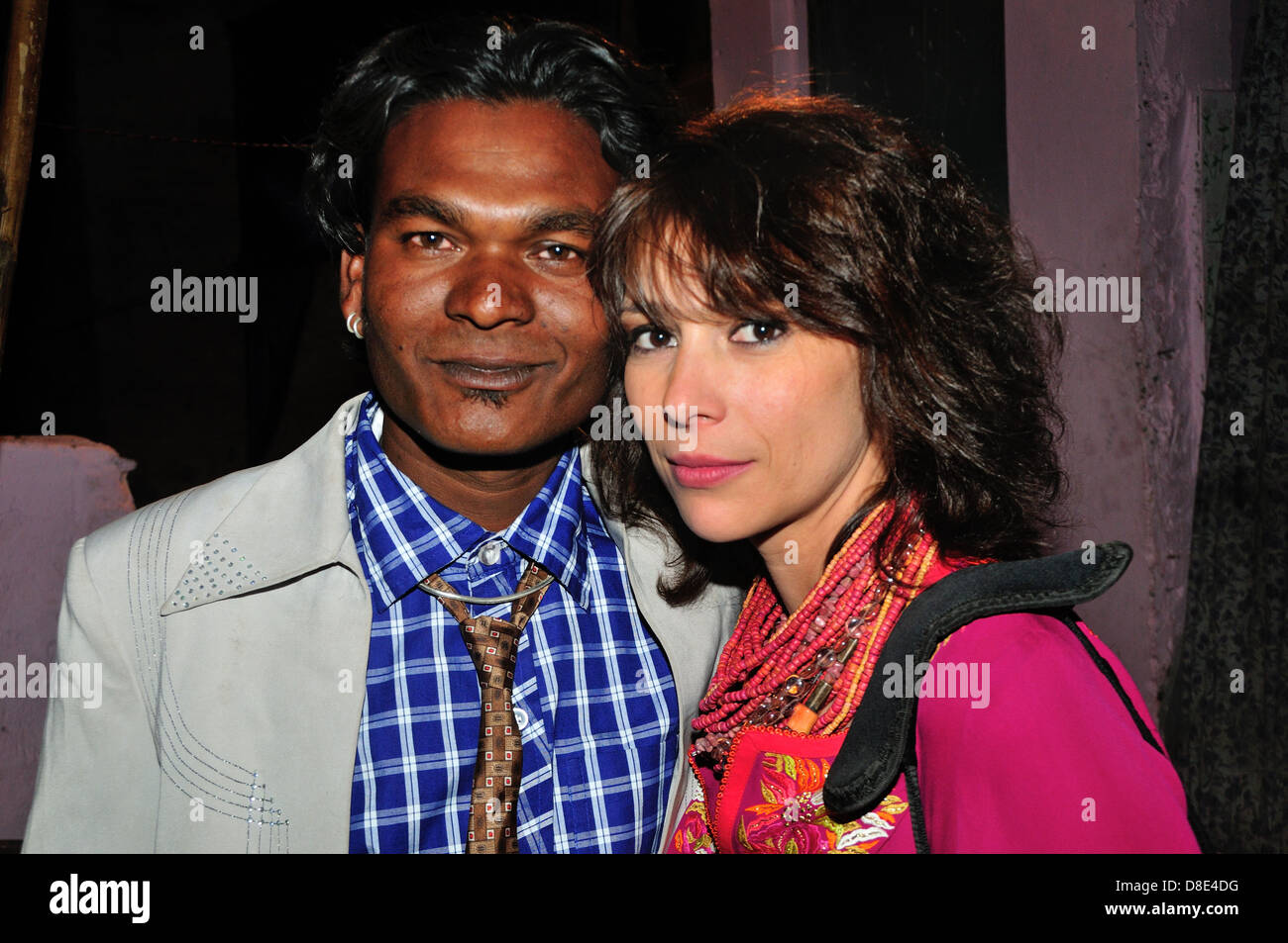 Italian woman and Indian man at a night of the marriage party Stock ...