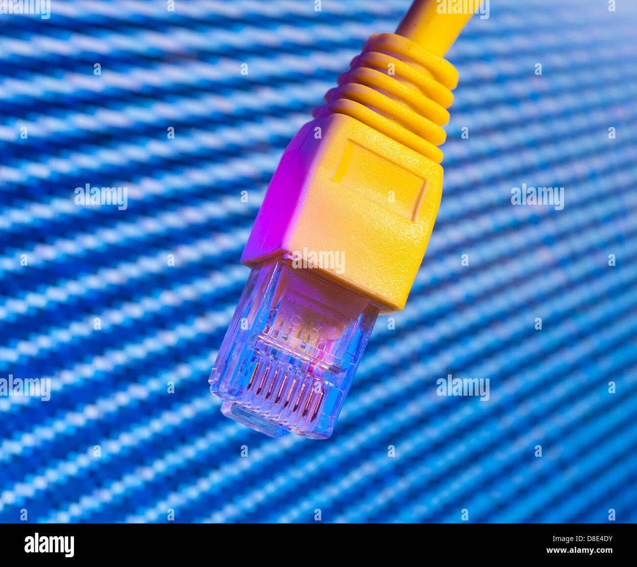 network cable with high tech technology color background Stock Photo ...