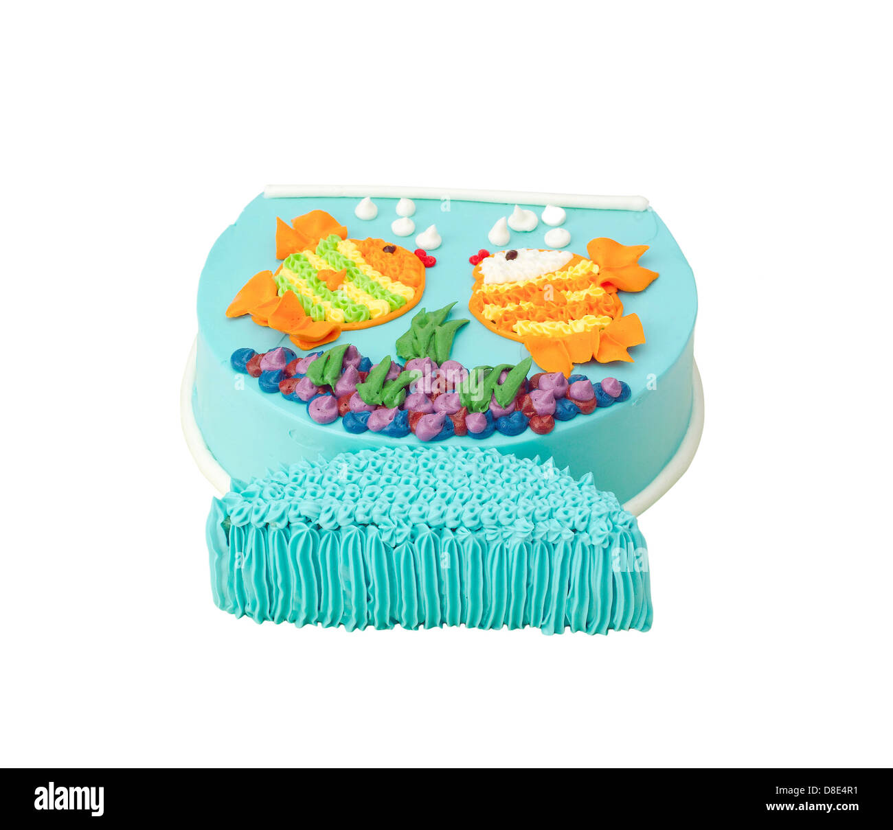Delicious colorful birthday cake in shape of fish Stock Photo - Alamy