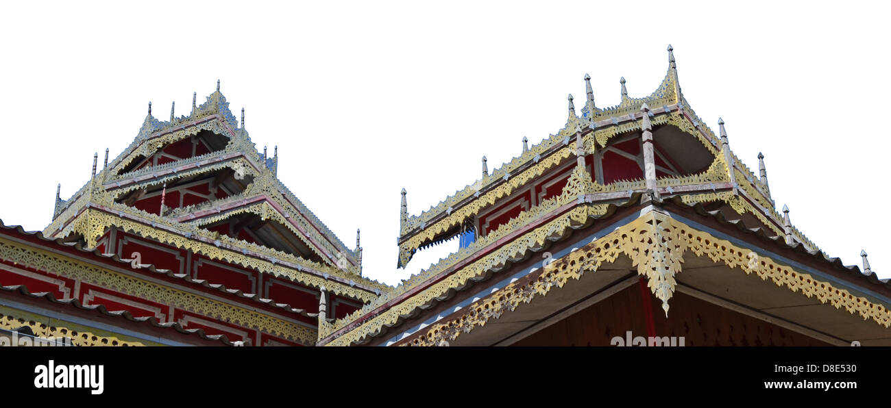 Architecture of Roof of Tai Yai's Buddhist Temple Stock Photo - Alamy
