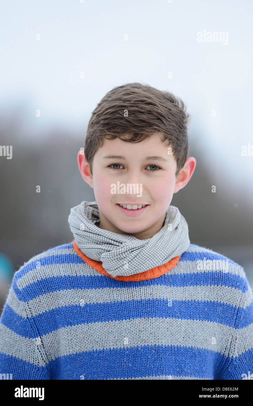 Smiling boy outdoors, portrait Stock Photo - Alamy