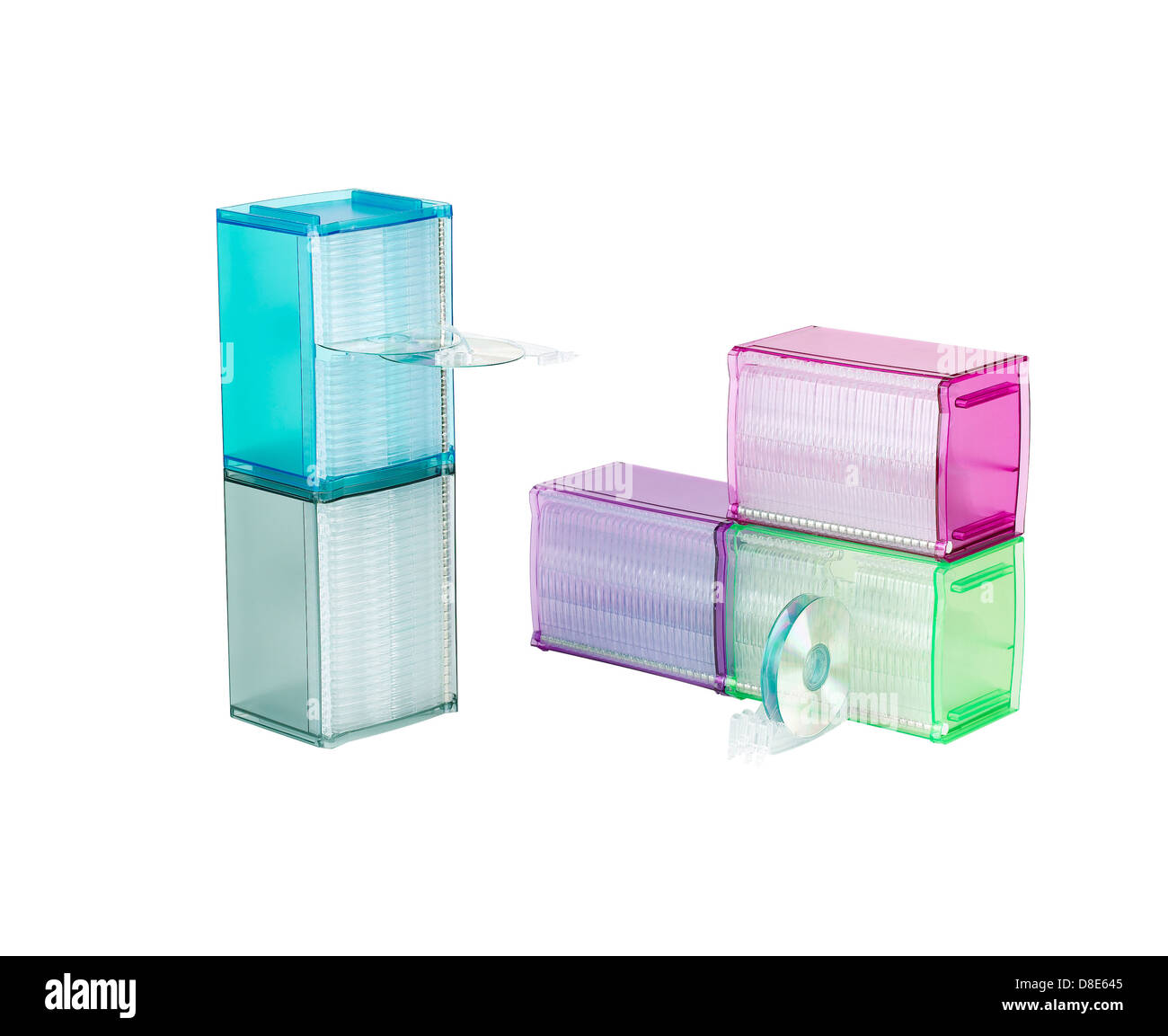 A colorful stack of cd or dvd plastic box Stock Photo - Alamy