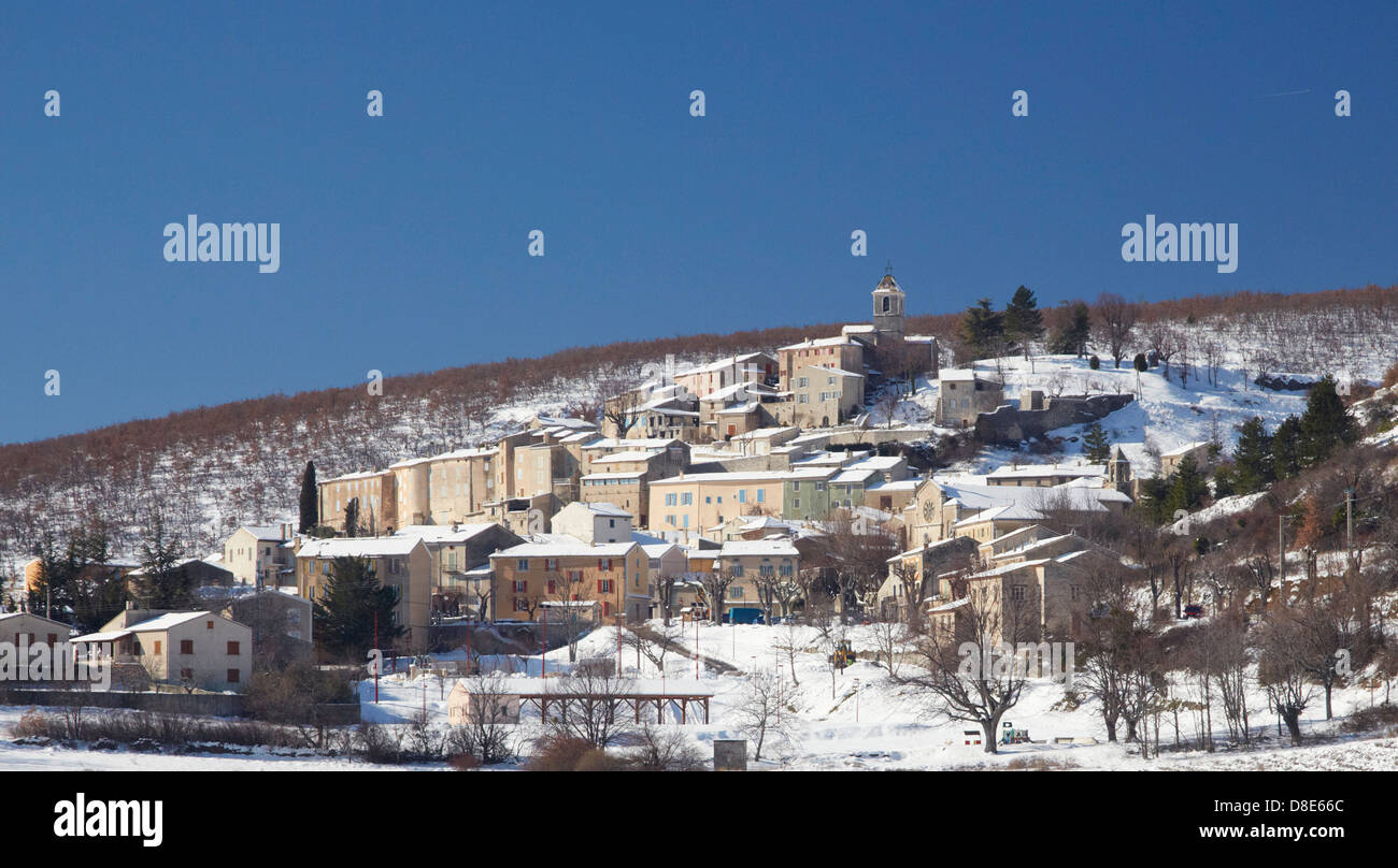 Banon in winter, Provence-Alpes-Cote d'Azur, France, Europe Stock Photo ...