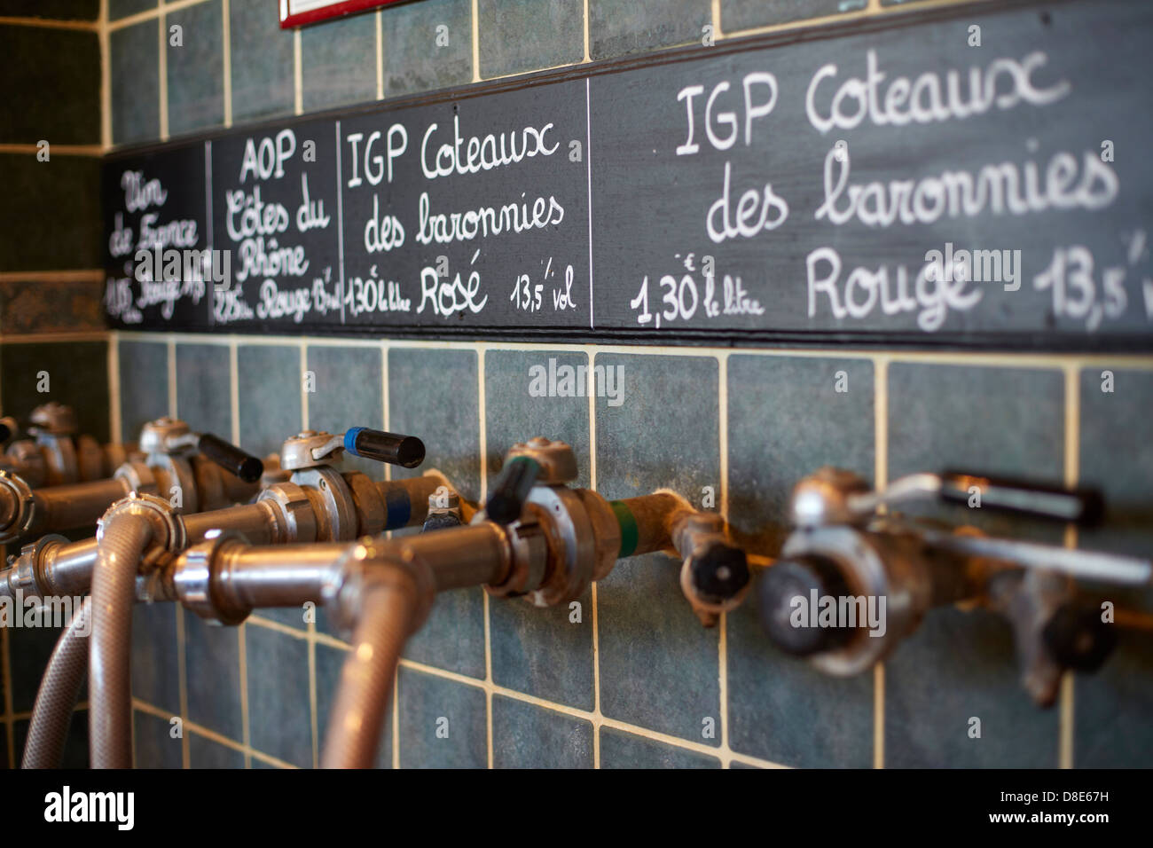 Wine tap of a wine cellar, Provence-Alpes-Cote d'Azur, France, Europe ...