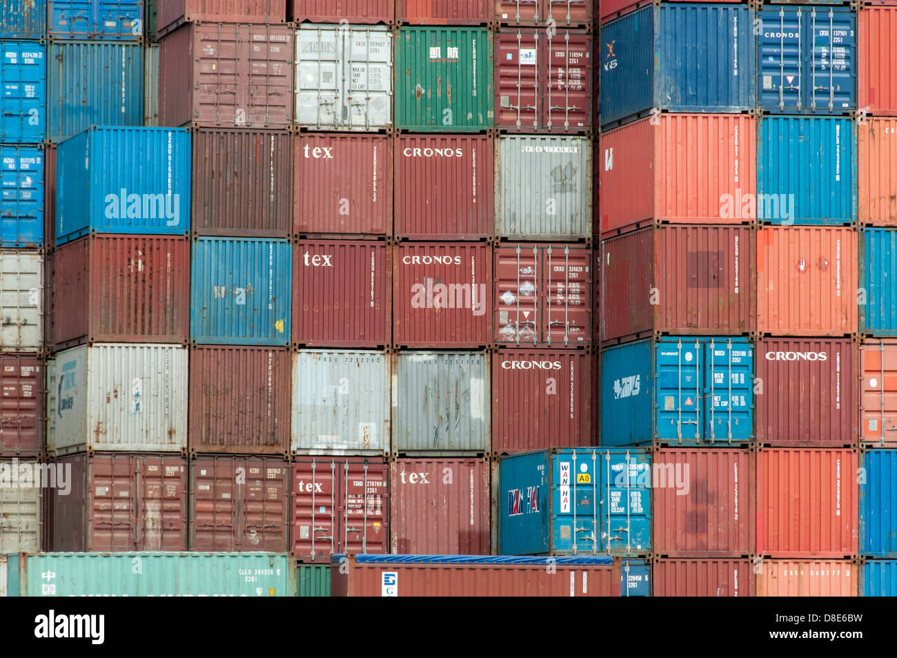 Stack of cargo containers Stock Photo - Alamy