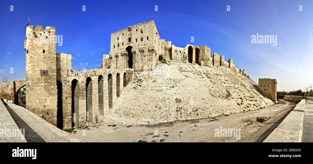 Famous fortress and citadel in Aleppo, Syria. One of the oldest ...