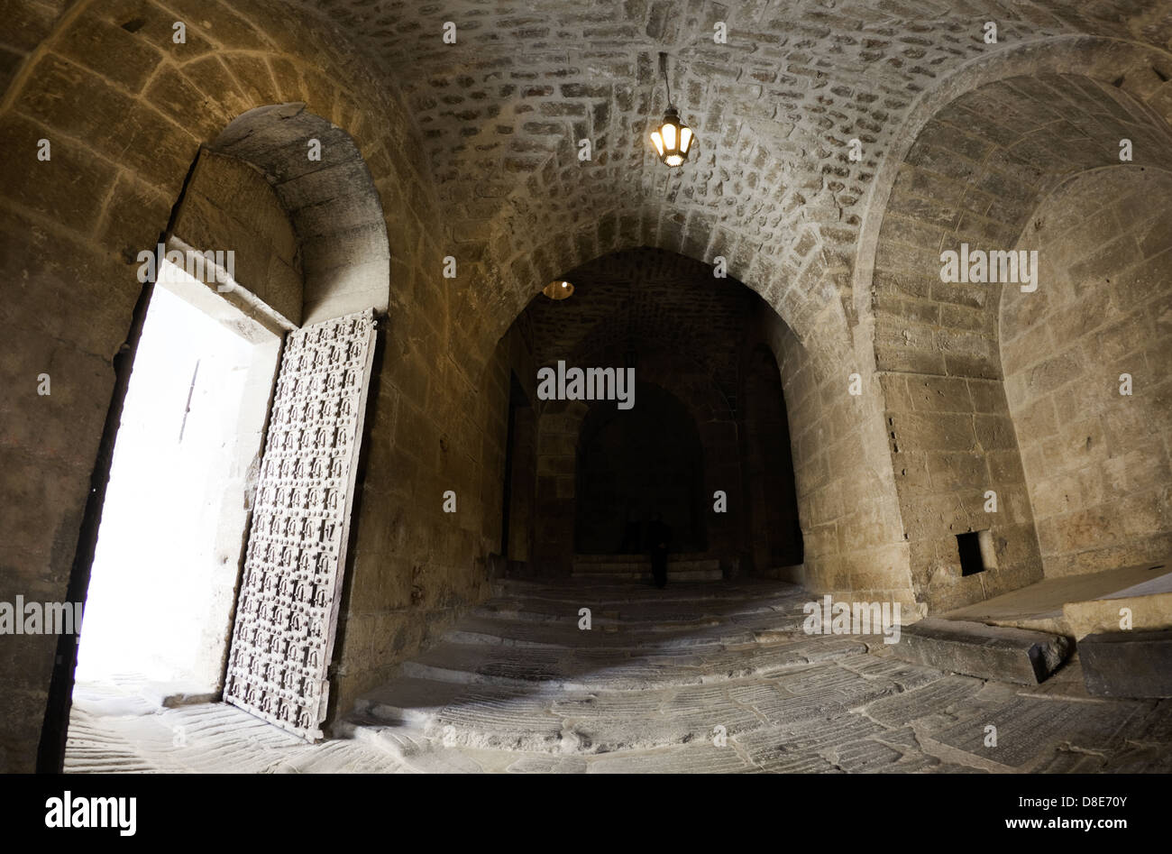 Famous fortress and citadel in Aleppo, Syria, Entrance detail Stock ...