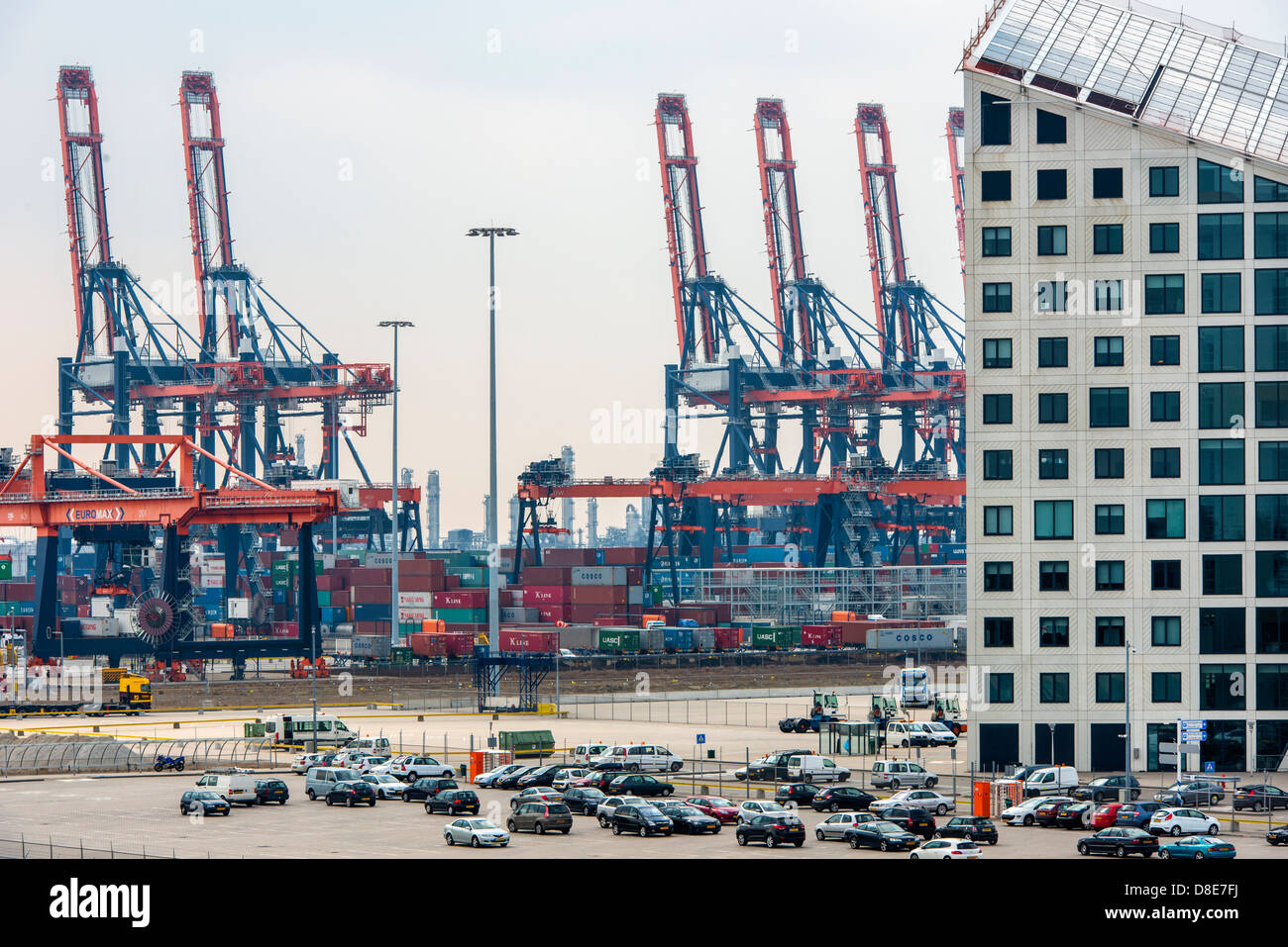Container terminal in Rotterdam Harbor, Netherlands Stock Photo - Alamy