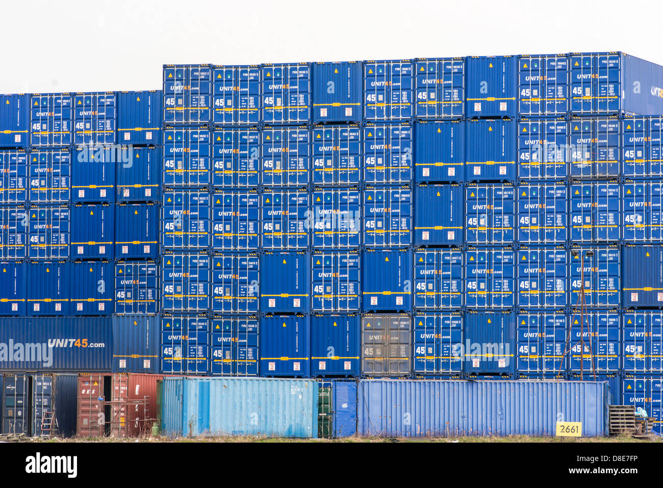 Stack of cargo containers, Rotterdam Harbor, Netherlands Stock Photo ...