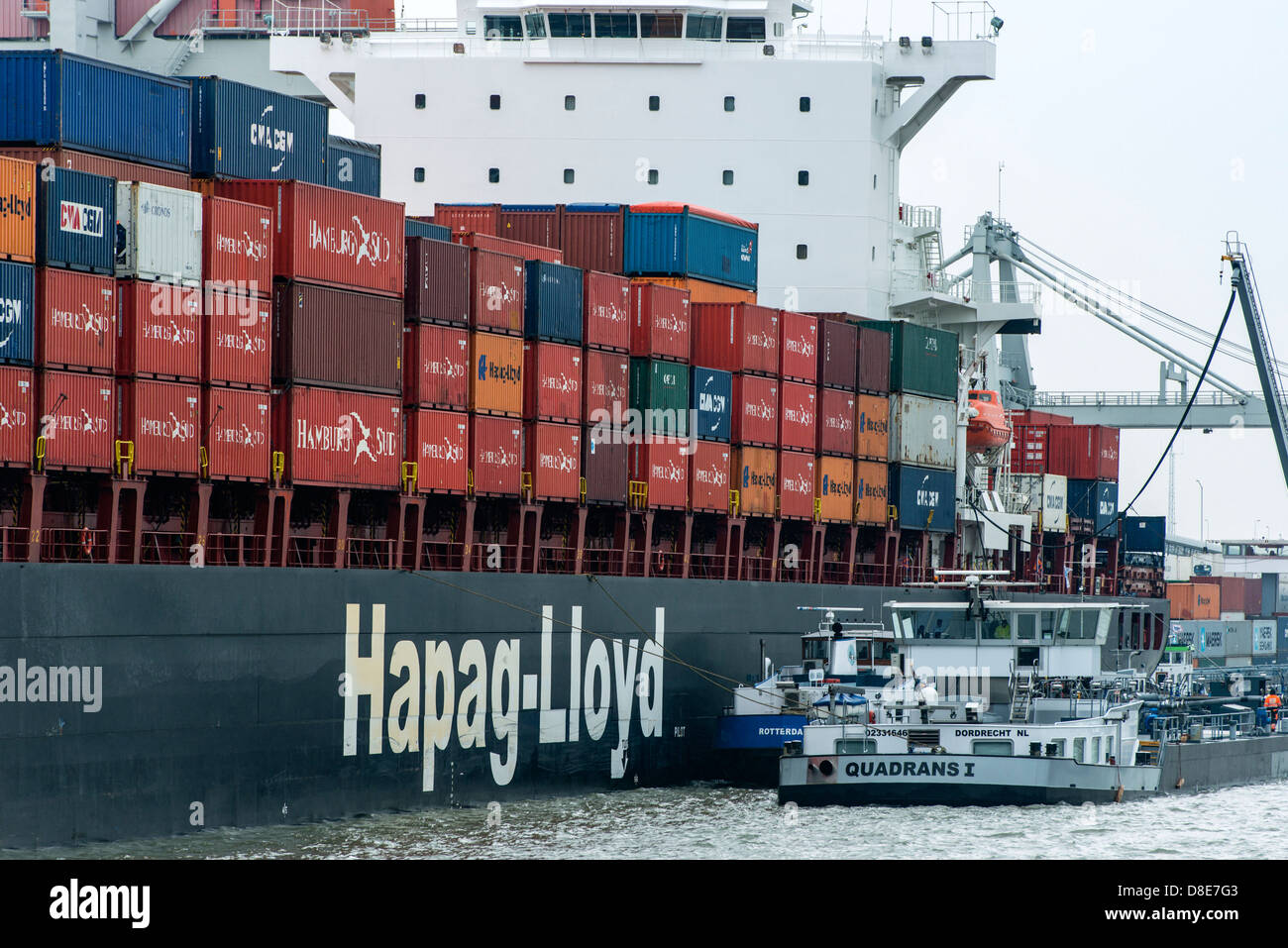 Container ship in Rotterdam Harbor, Netherlands Stock Photo - Alamy