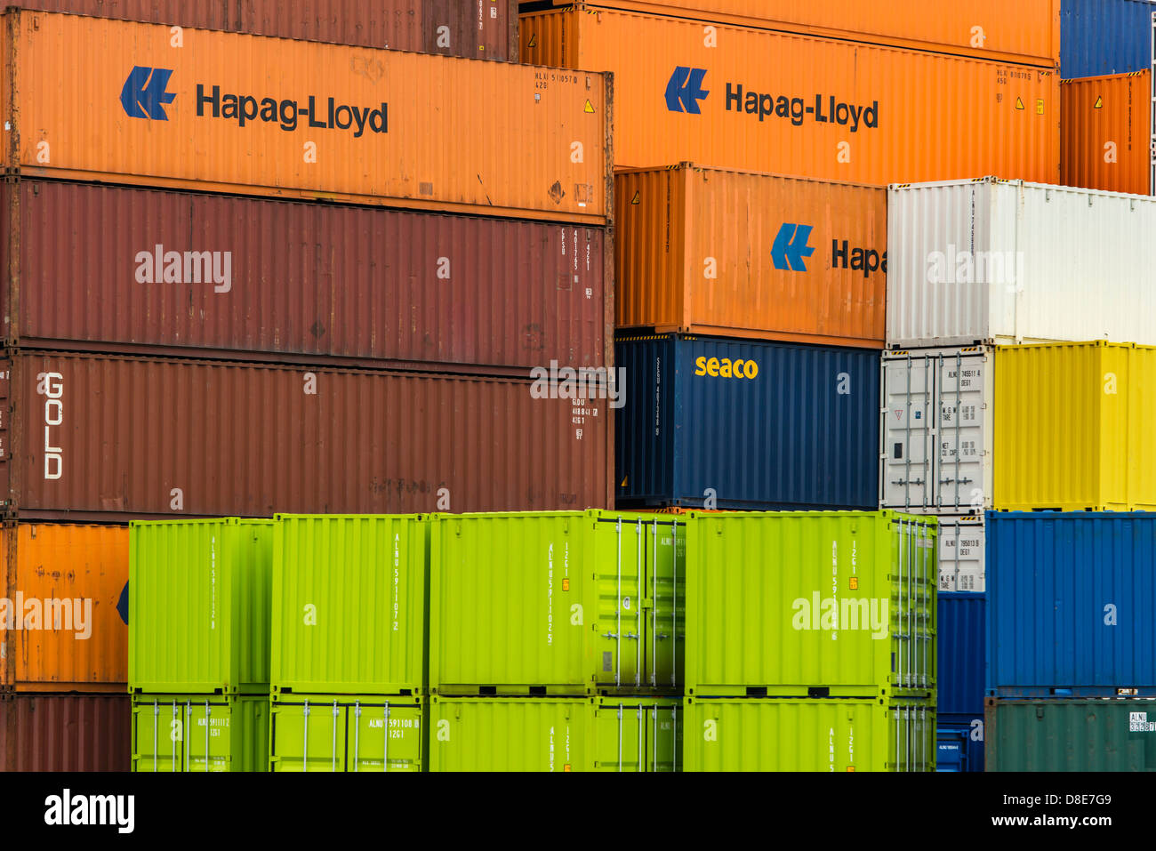 Stack of cargo containers, Rotterdam Harbor, Netherlands Stock Photo ...